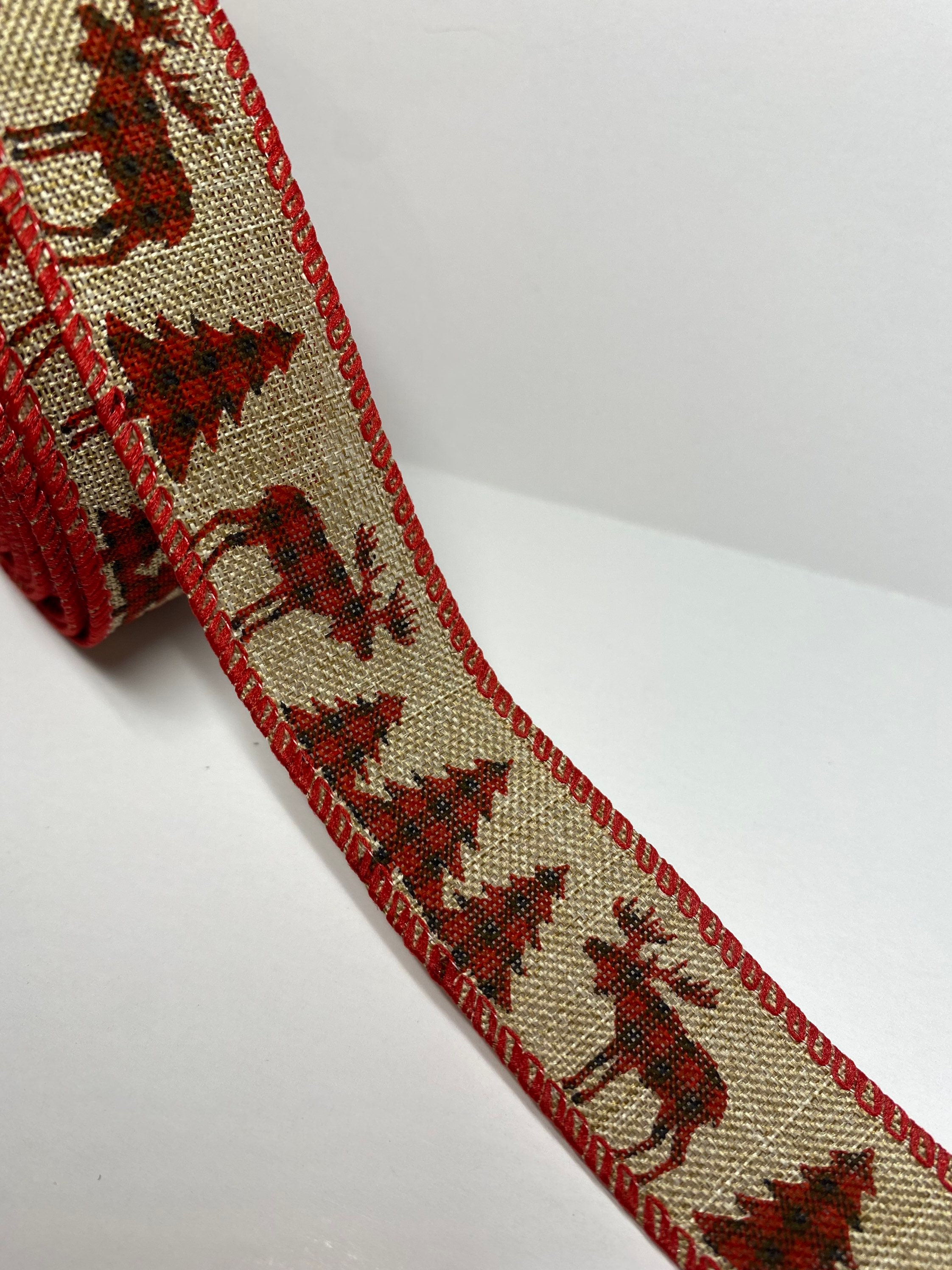 Christmas Gift Trim Christmas Ribbon Christmas Wired - Etsy