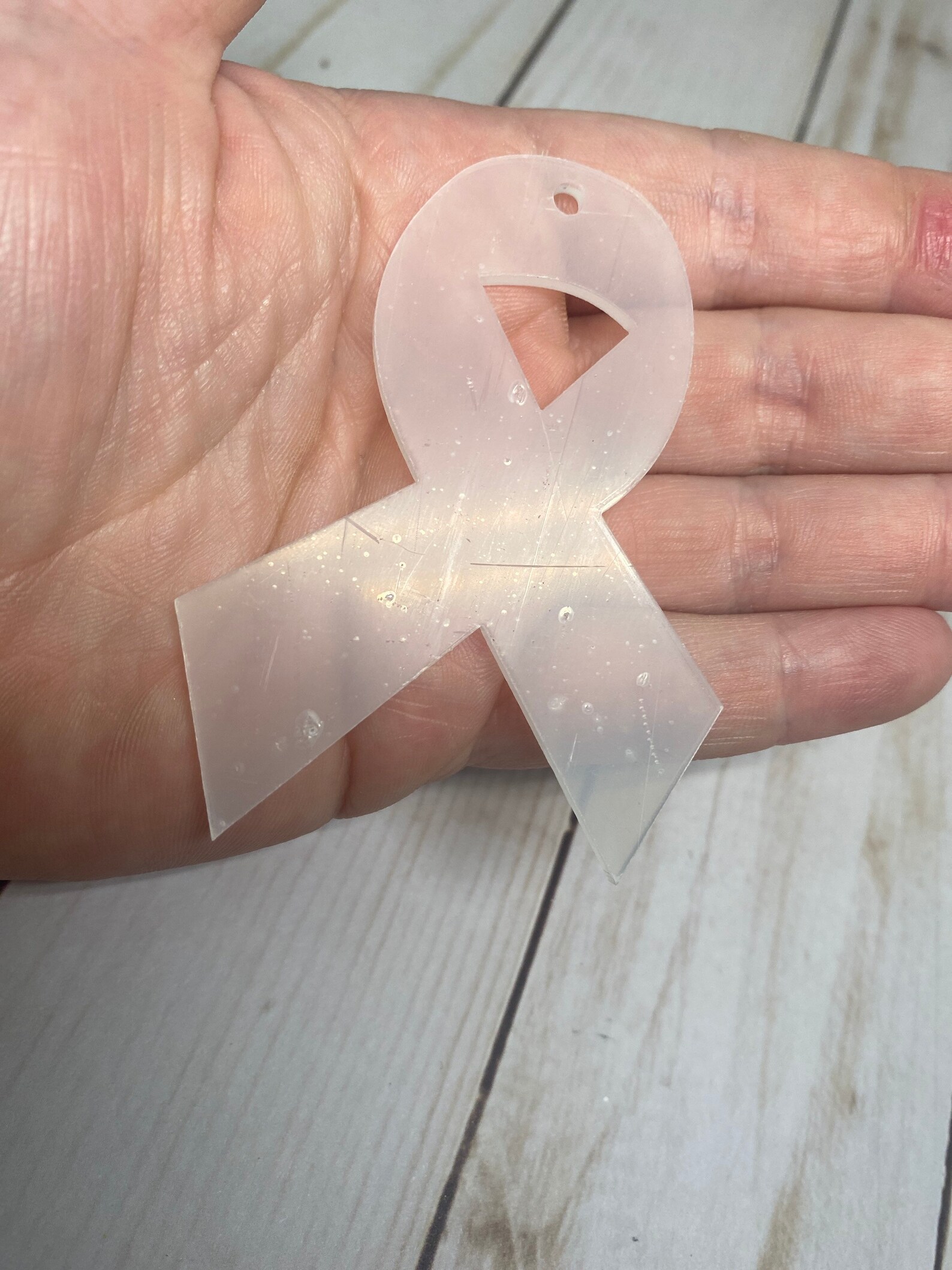 Awareness Breast Cancer Ribbon Acrylic Blank Set of 6 Epoxy - Etsy