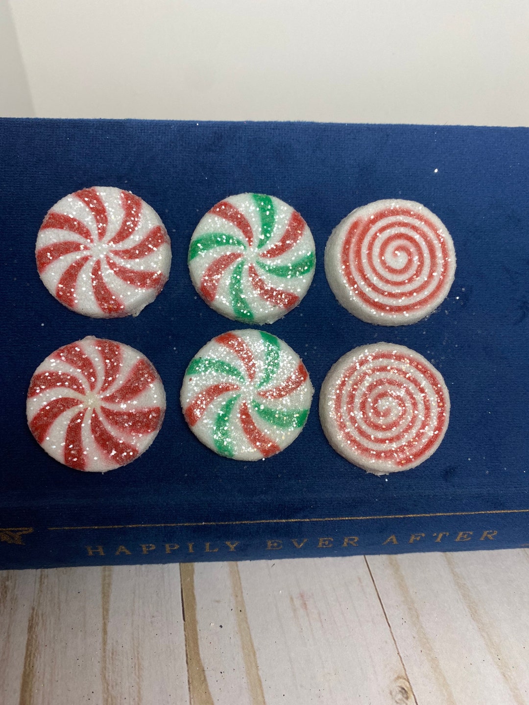 Miniature Frosted Peppermint Candy Discs Artificial Candy Pieces ...