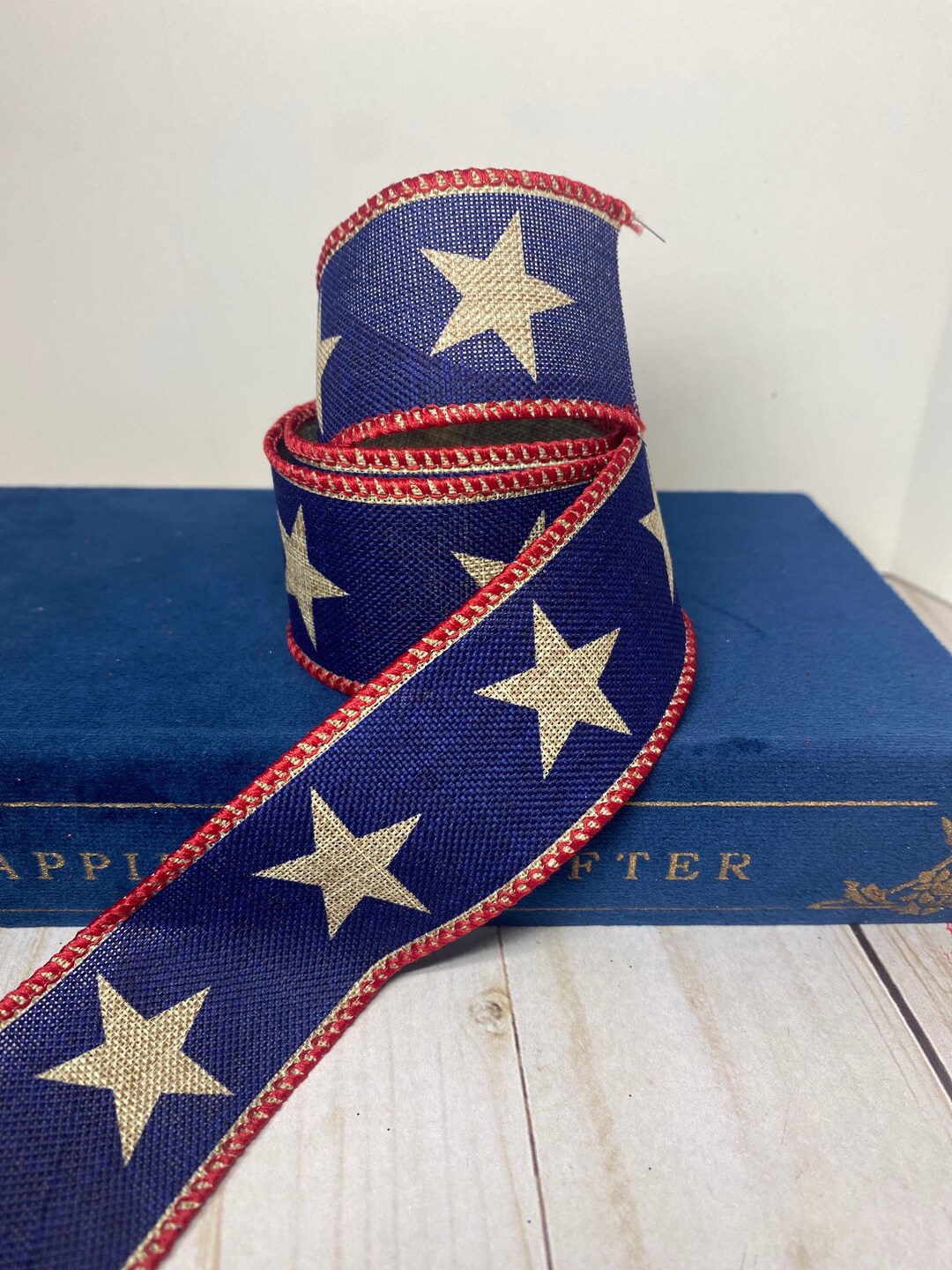 July 4th Wired Ribbon, July 4th Stars Ribbon, Independence Day Ribbon ...