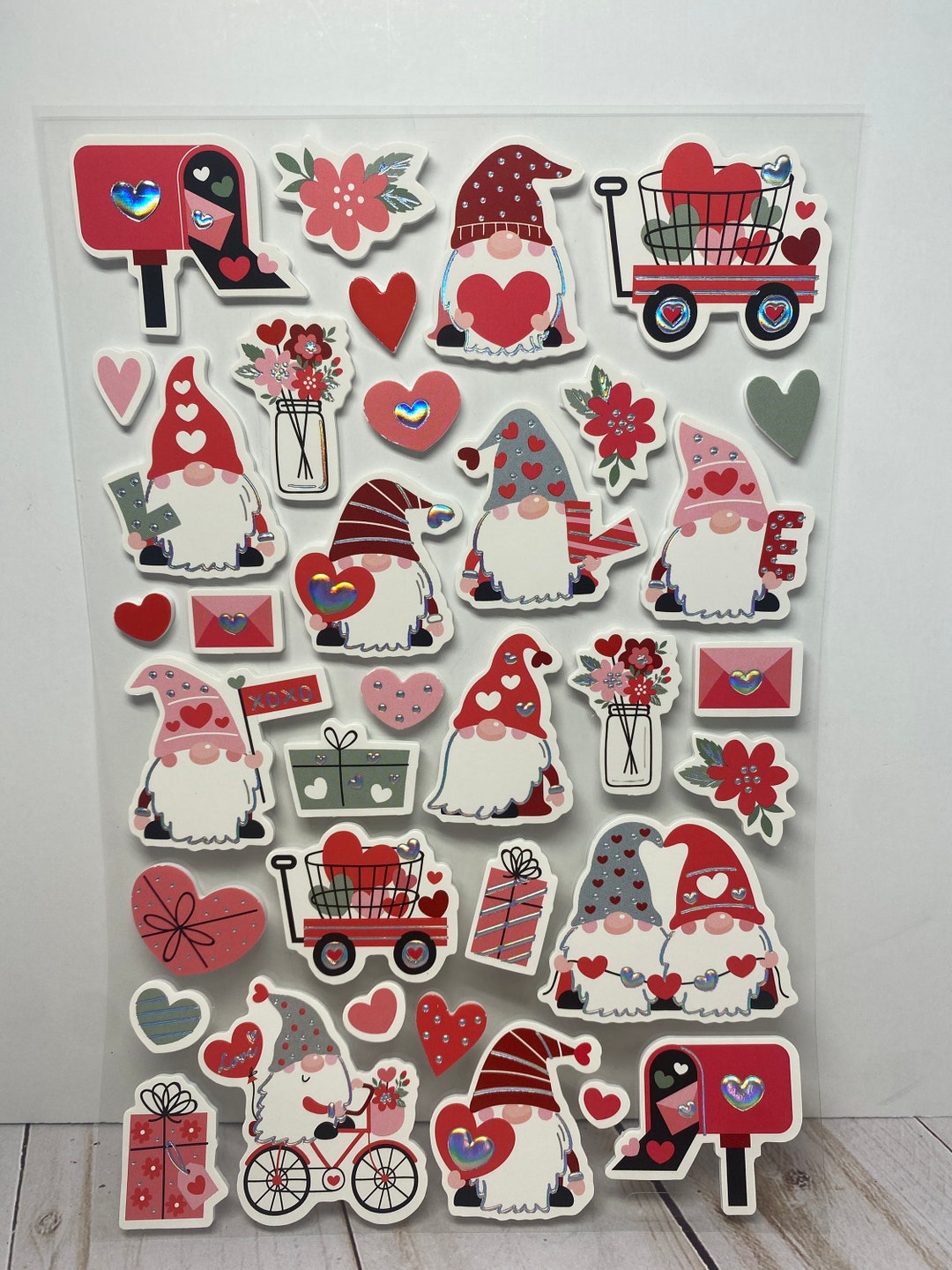 Valentines Day Gnome Stickers, Cute Gnome Stickers, Valentines Day ...