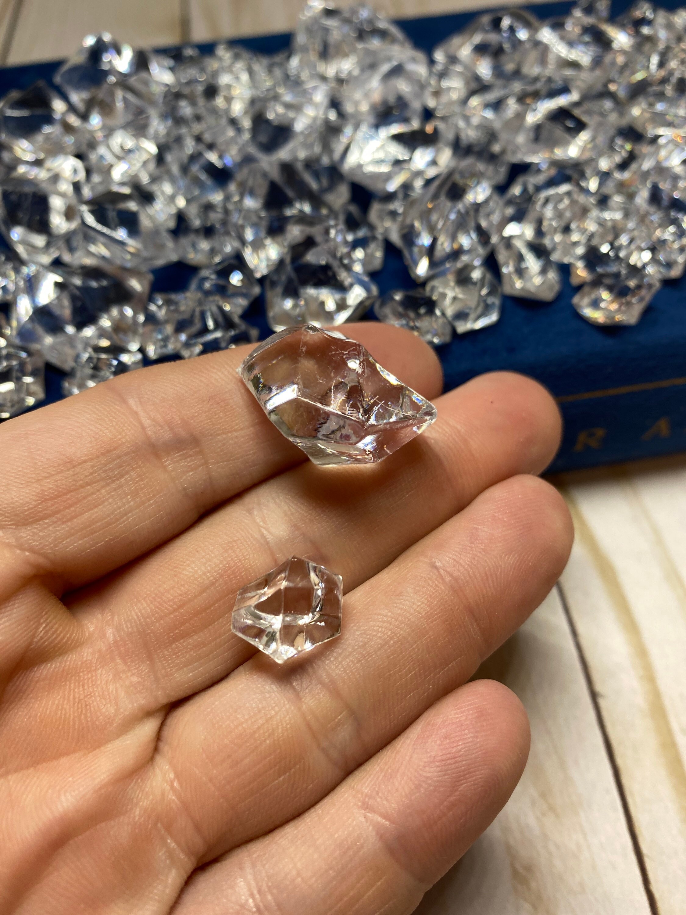 150g / 5.3oz of Miniature Assorted Clear Acrylic Fake Ice - Etsy