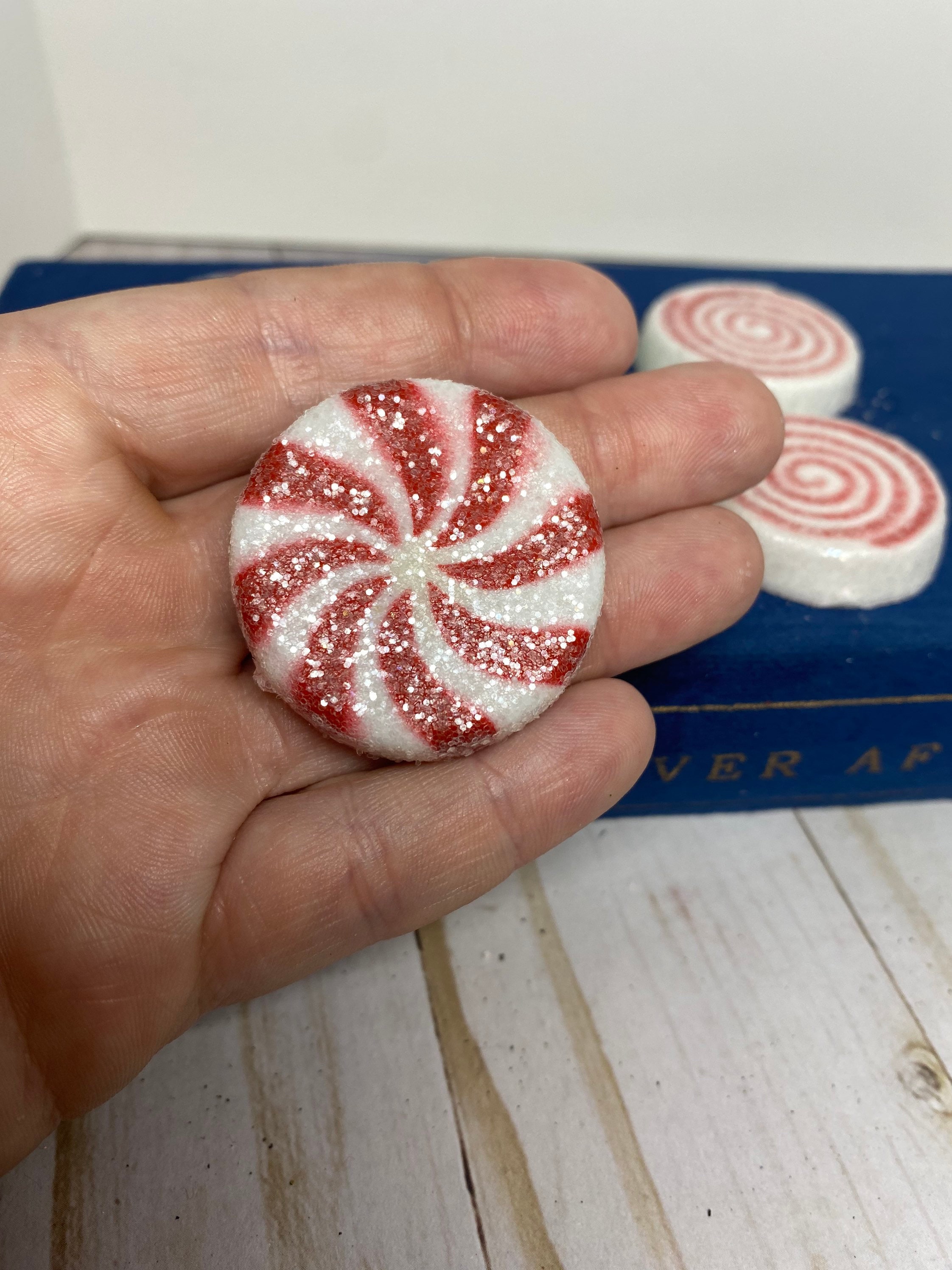 Miniature Frosted Peppermint Candy Discs Artificial Candy - Etsy