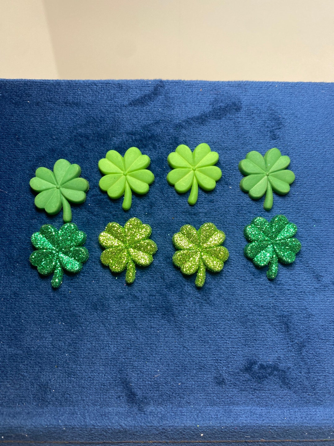 8 Miniature St Patricks Day Flatback Shamrocks, St Pattys Day Shamrock ...