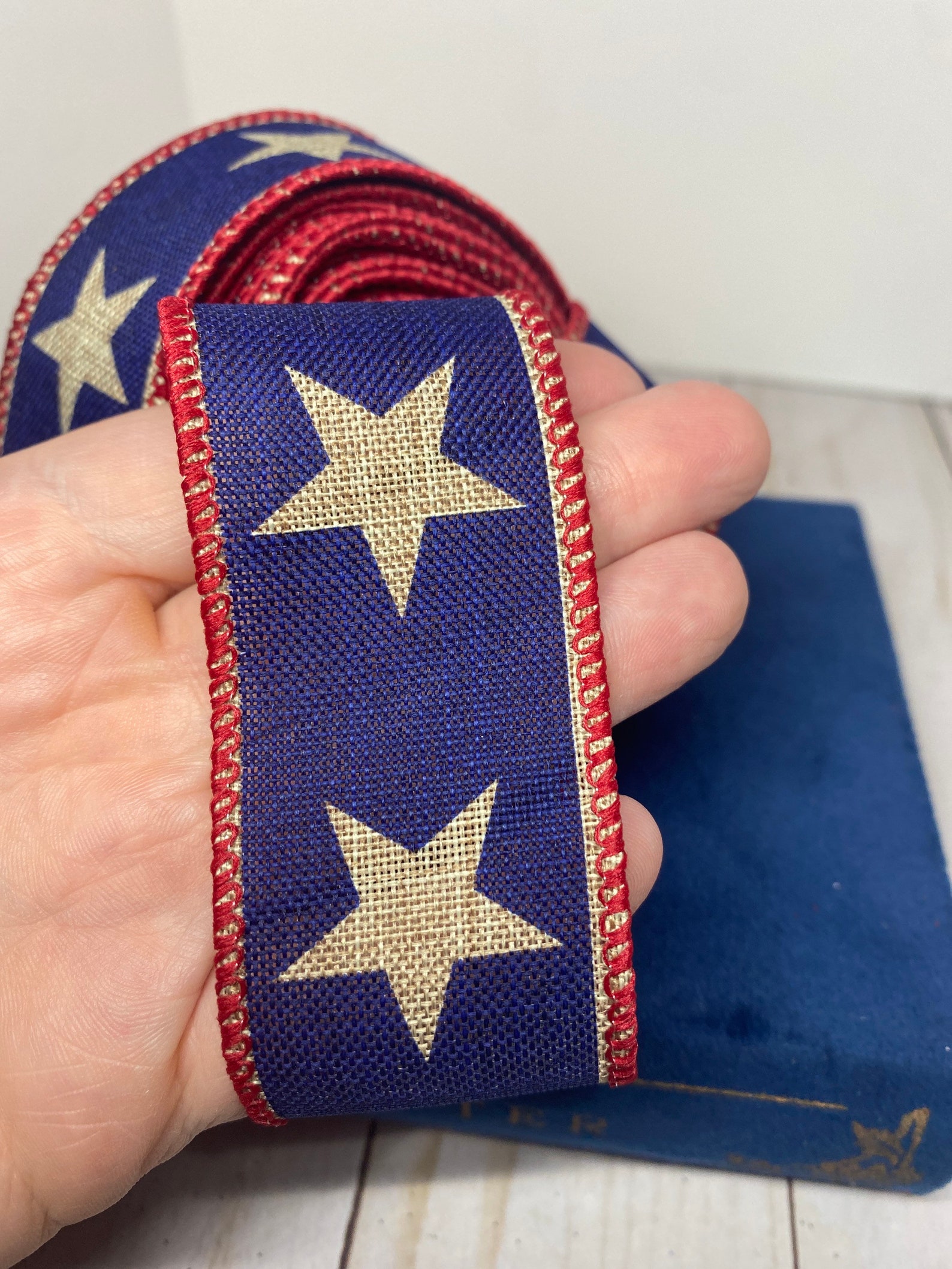 July 4th Wired Ribbon July 4th Stars Ribbon Independence Day - Etsy