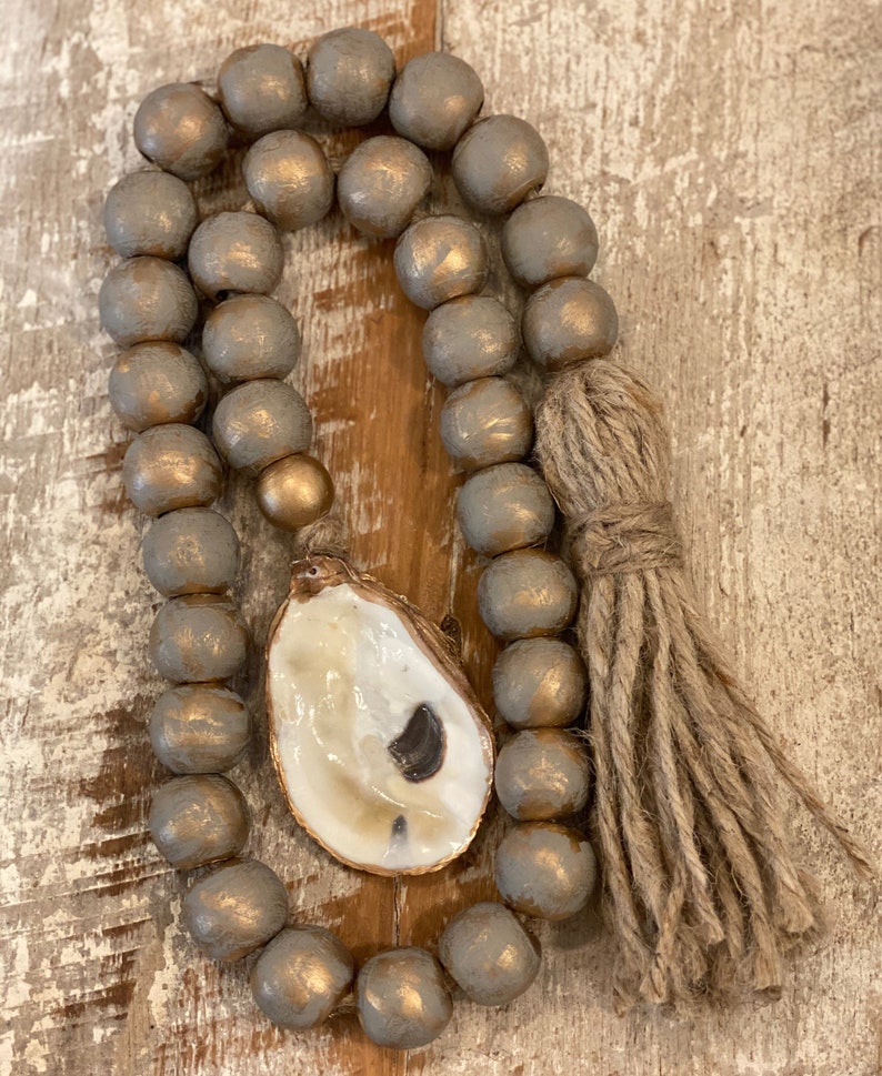 Large Blessing Bead Garland With Oyster and Tassel - Etsy