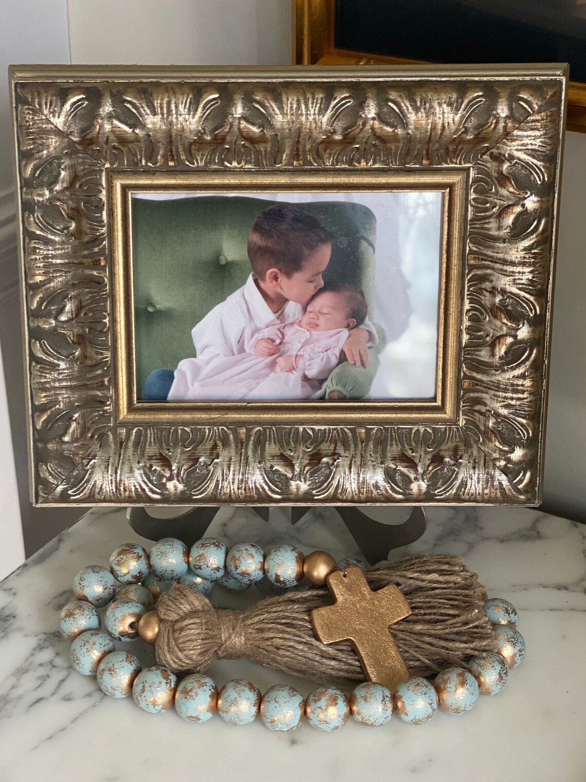 Large Blessing Bead Garland With Clay Cross and Tassel | Etsy