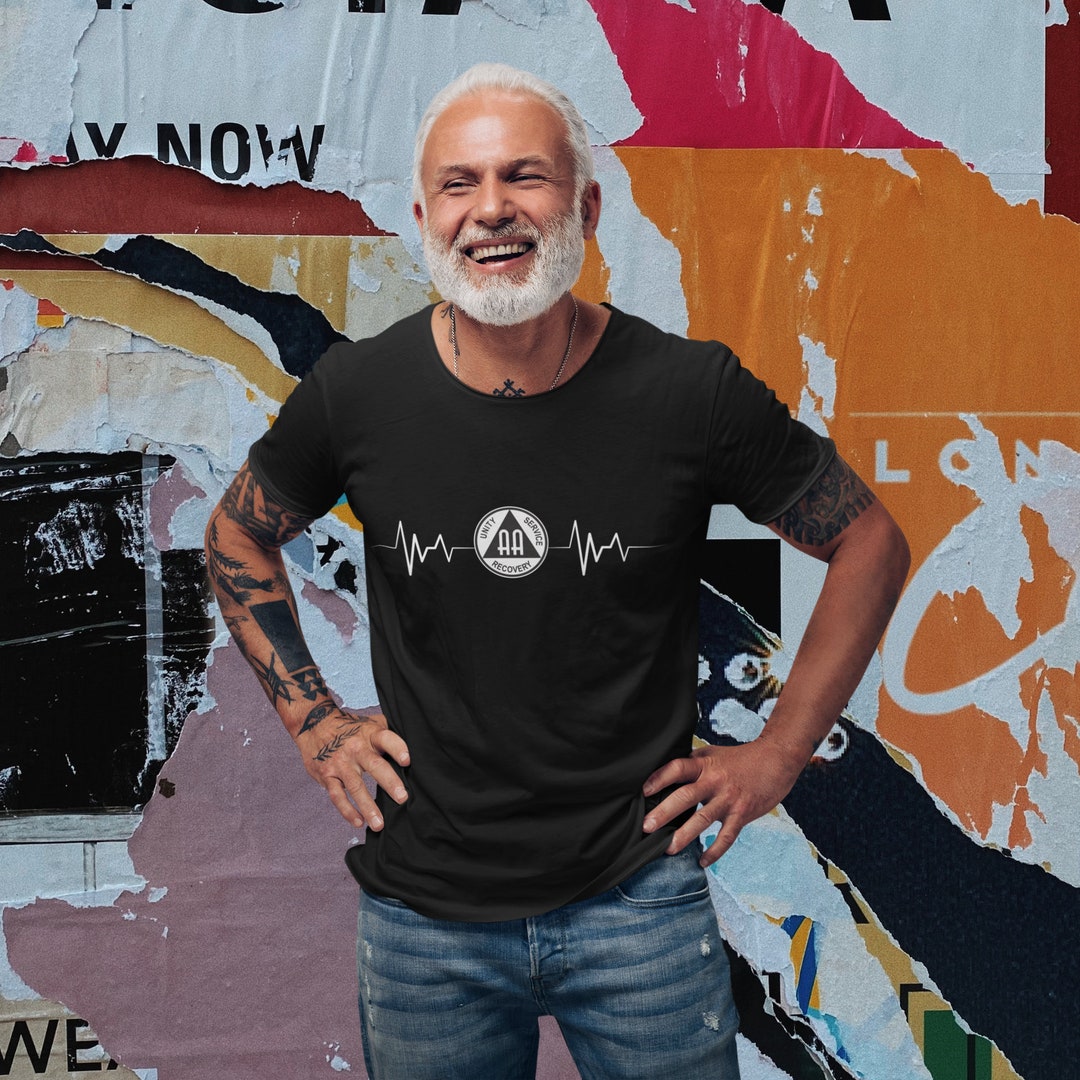 Alcoholics Anonymous Heartbeat Shirt, Sober Shirt, Recovery Shirt ...