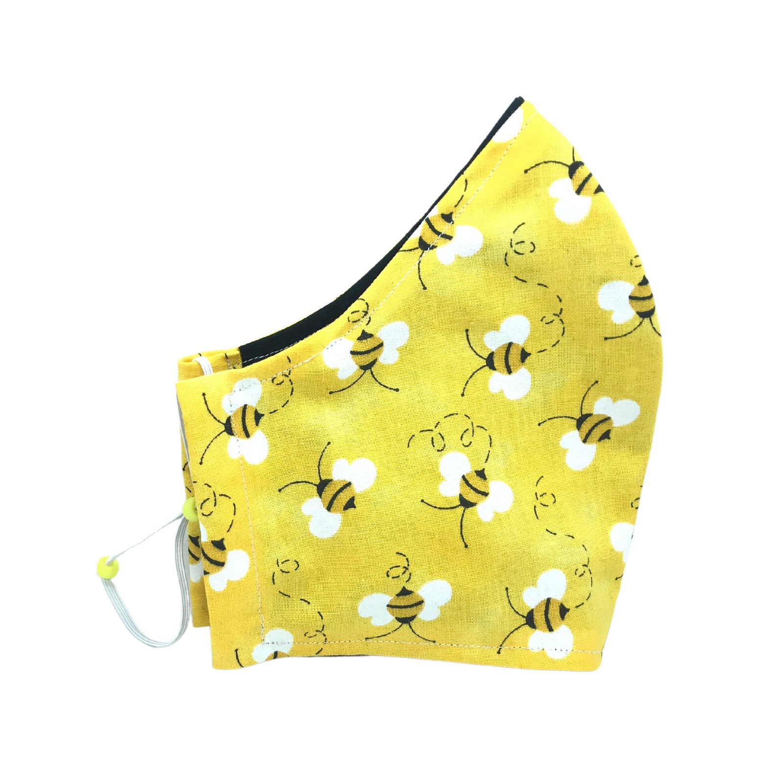 Yellow Bumble Bees Face Mask Cover With Nose Wire & Filter Pocket Kids ...