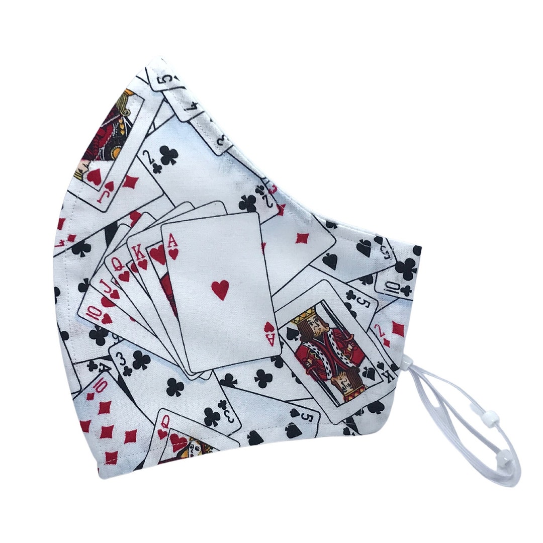 White Cards Face Mask Cover With Nose Wire and Filter Pocket Small Face ...