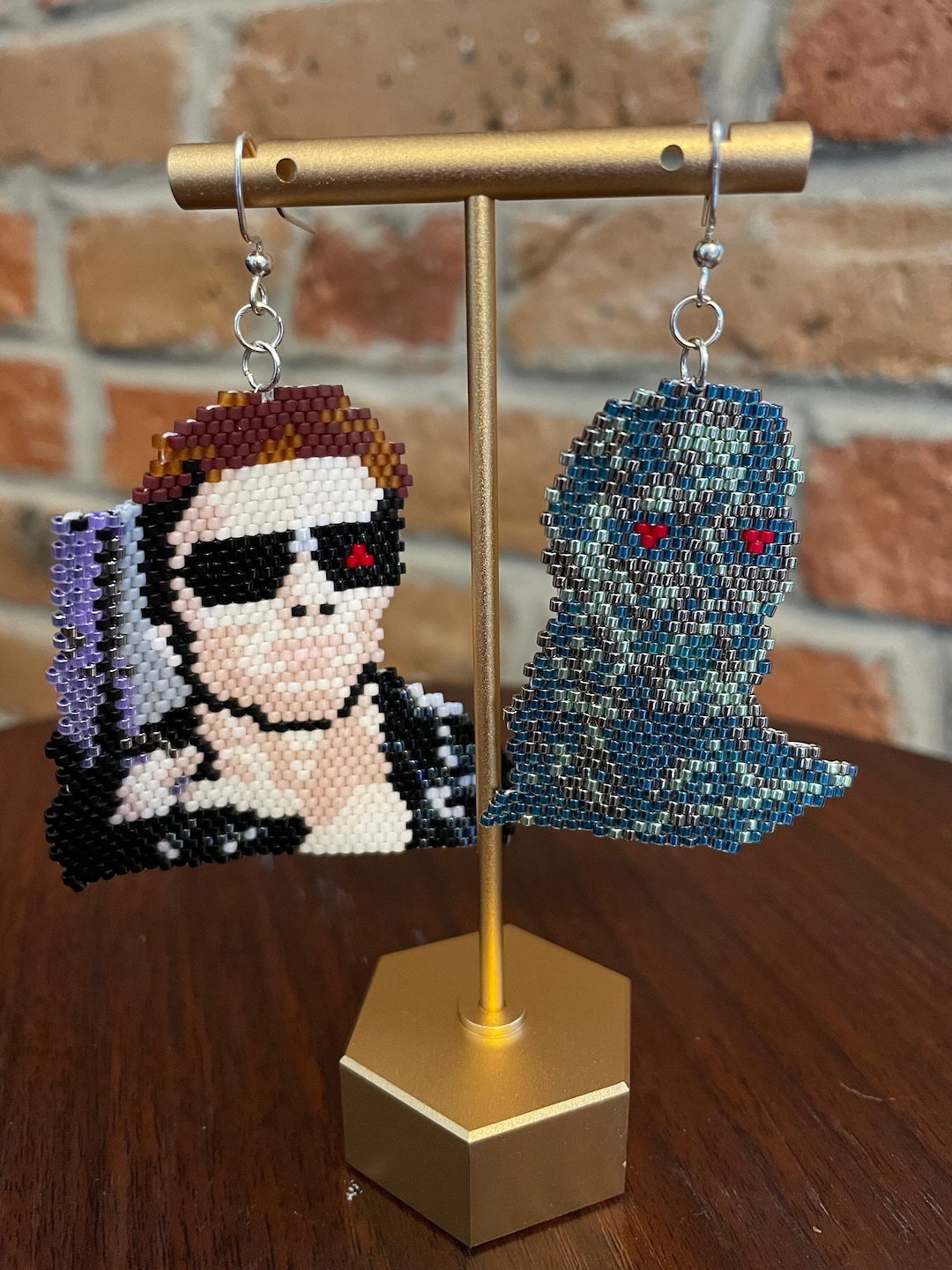 Terminator Seed Bead Dangle & Drop Earrings, Hand-woven - Etsy