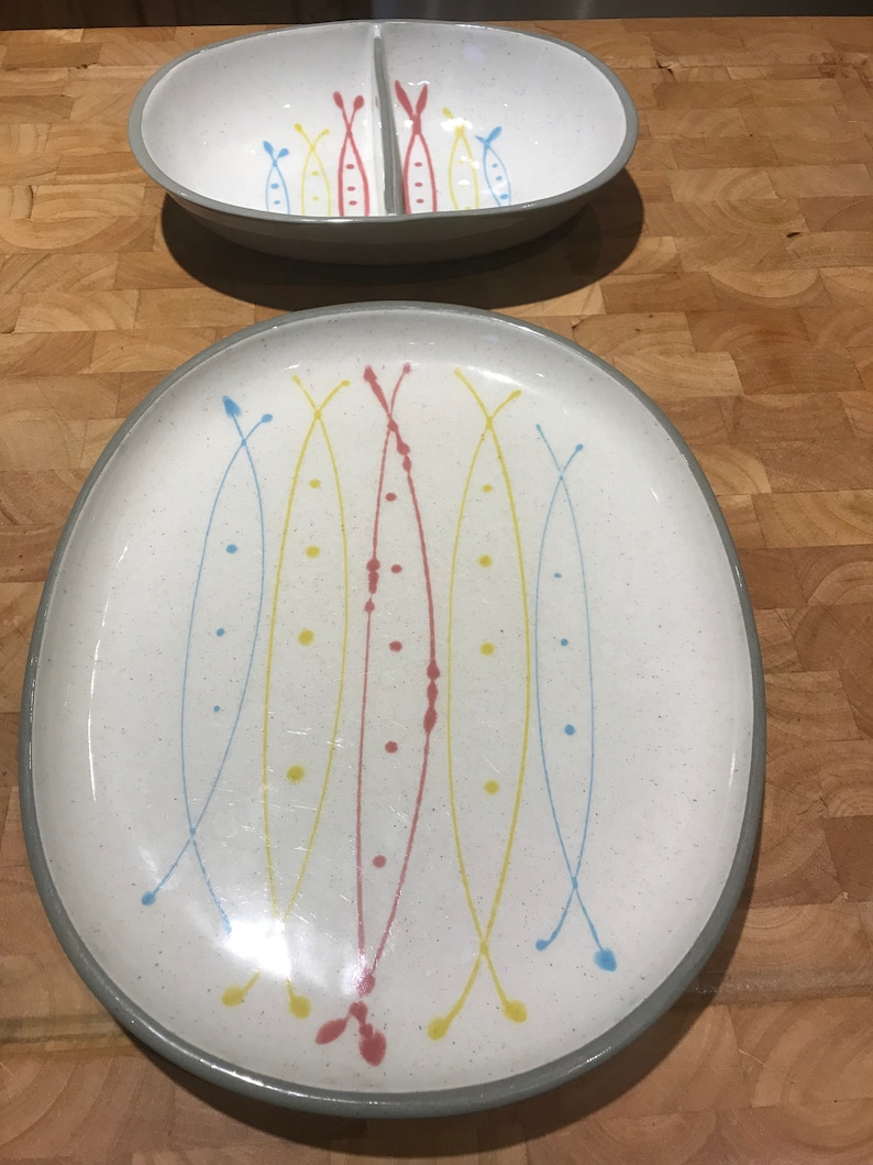 Vintage HARKERWARE STONE CHINA Oval Platter and Divided - Etsy