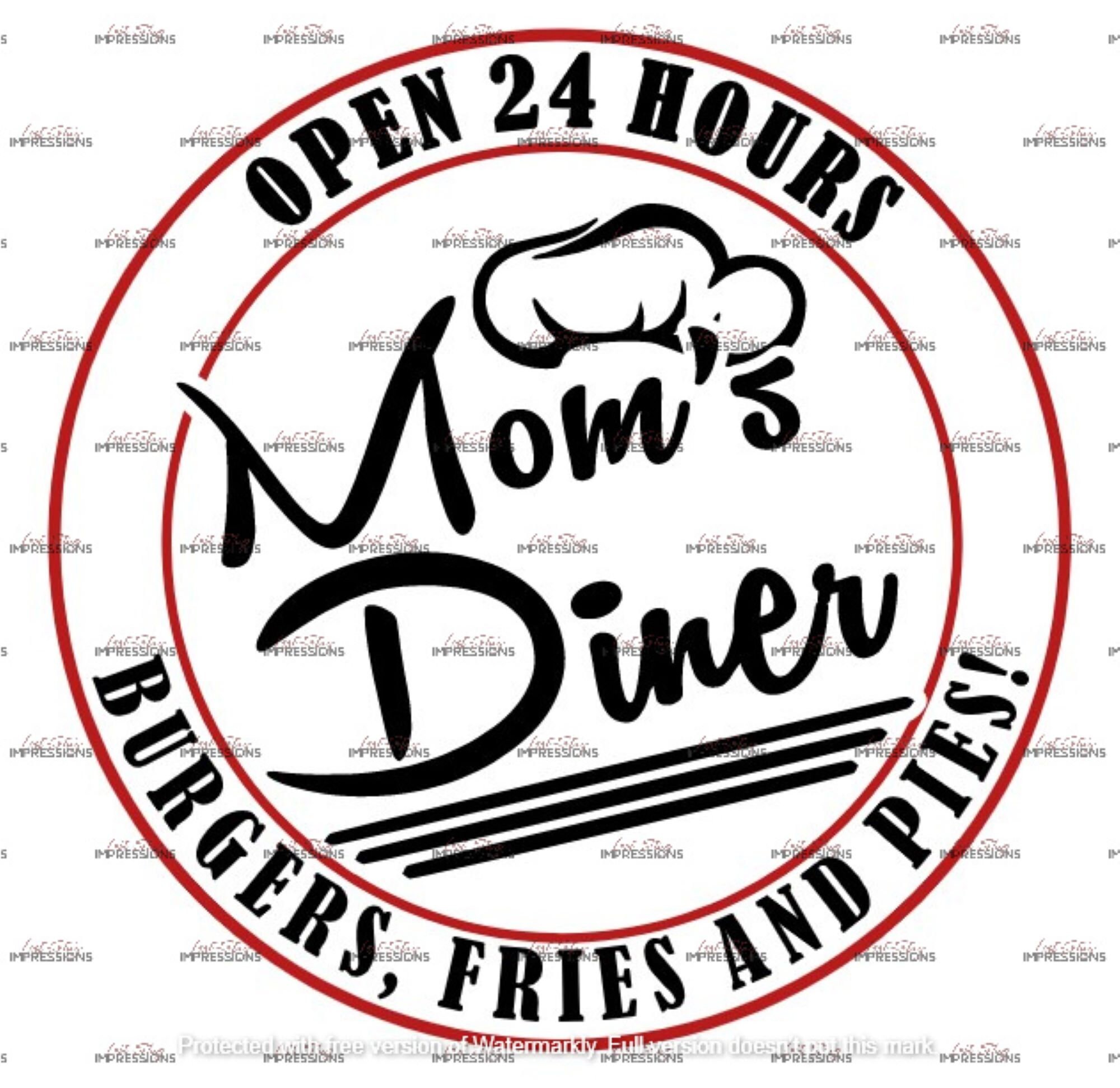 Mom's Diner SVG Digital Download File - Etsy