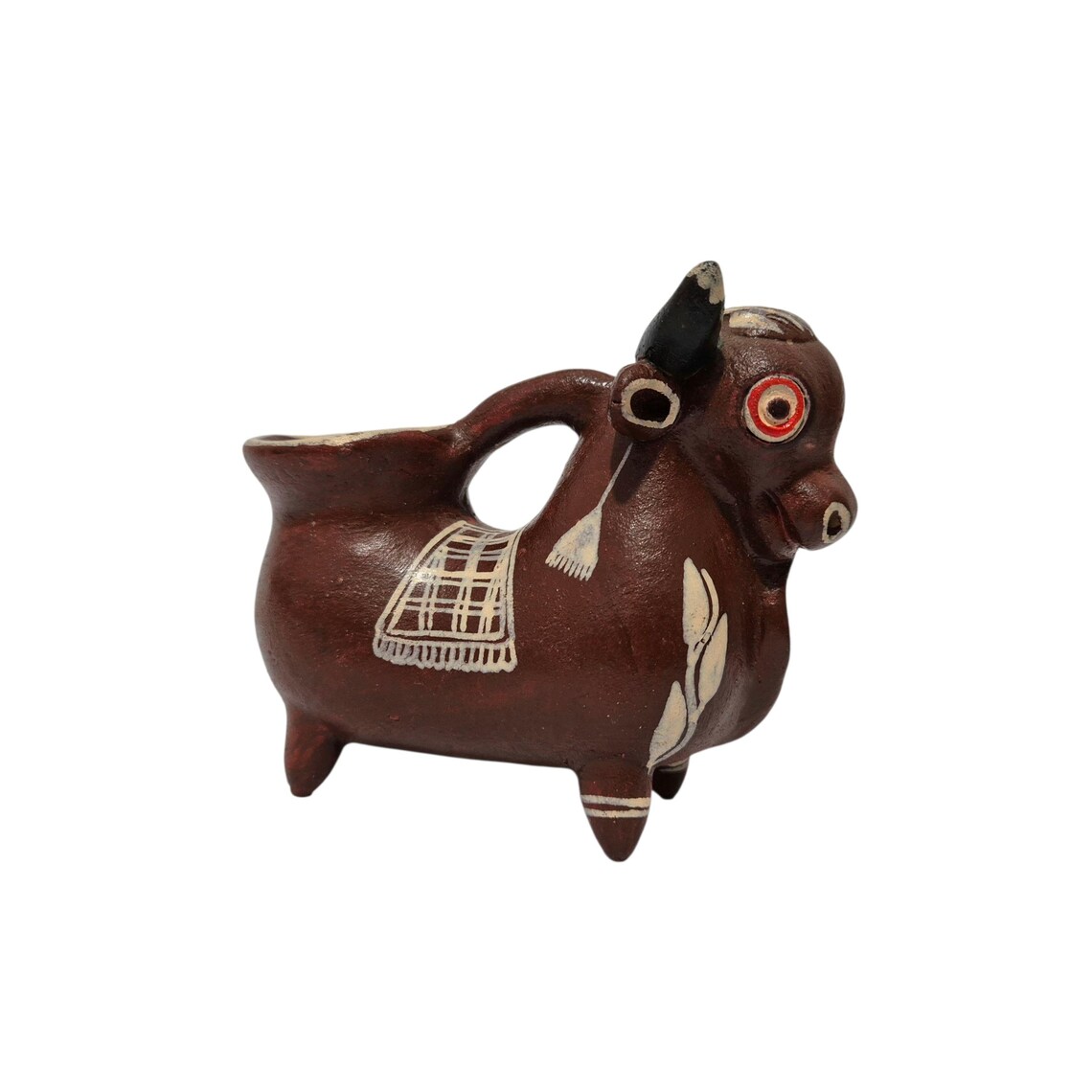 Andean Ceramic Bull Figurine | Hand-painted Torito | Peru Home Decor - Etsy