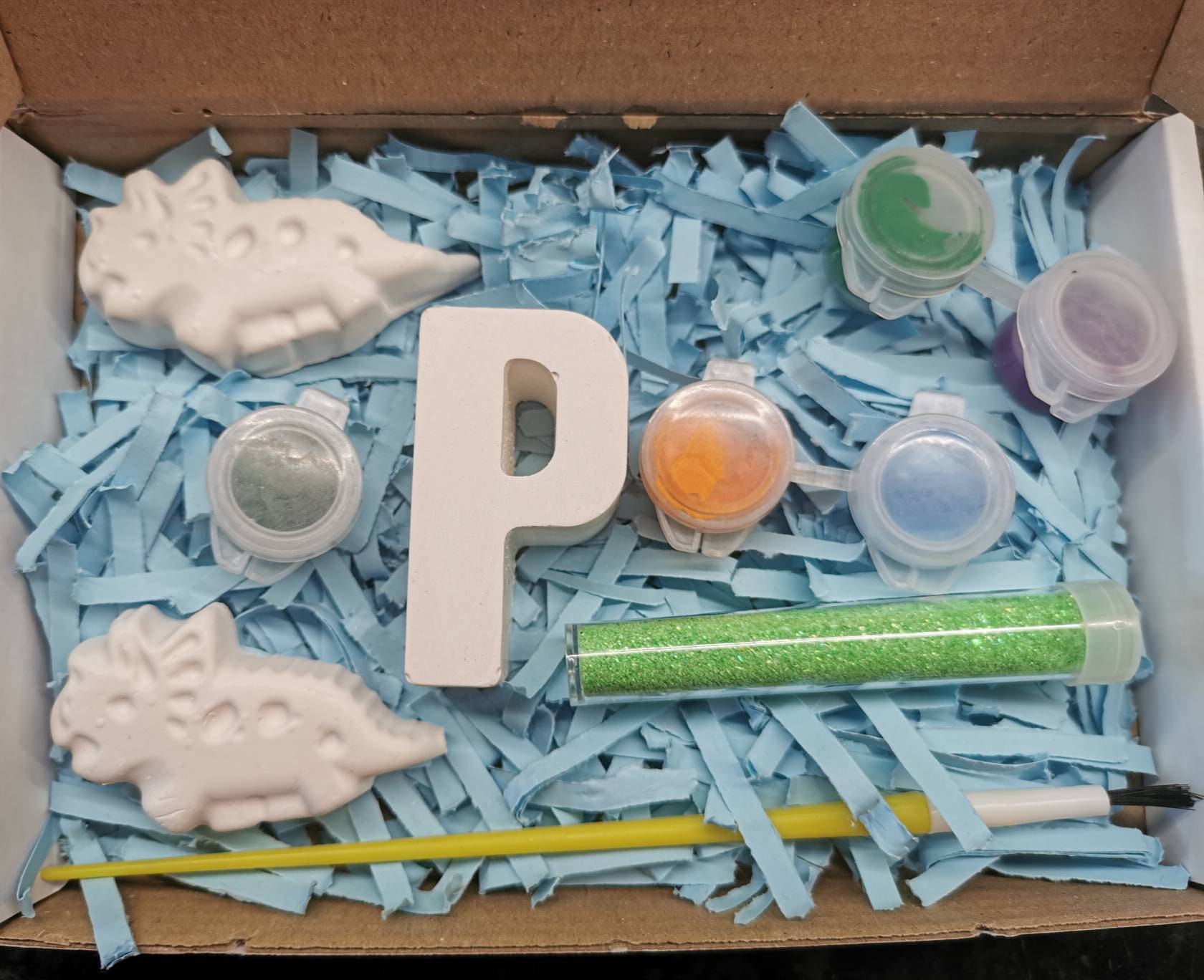 Dinosaur & Letter Plaster Painting Letterbox Craft Box - Etsy