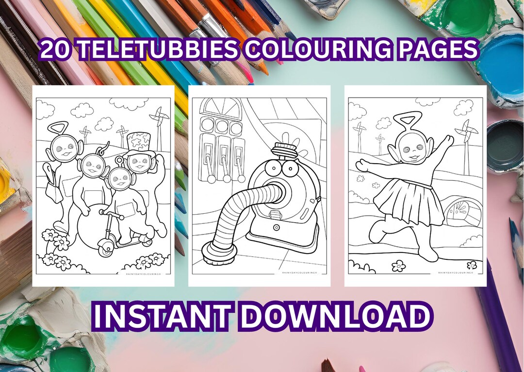 20 Tubbies Kids Coloring Book for Kids and Adults, Cartoon Activity ...