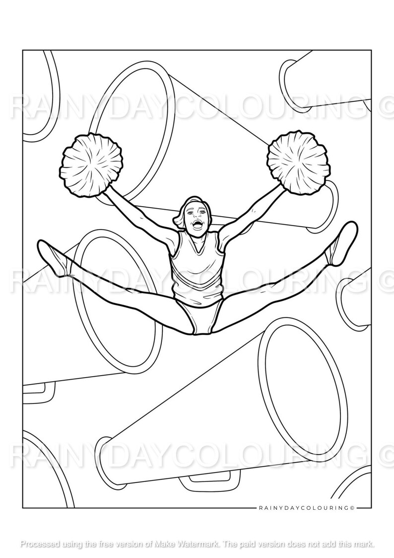 20 Cheerleader Coloring Pages for Girls, Digital Download, Cheer Squad ...