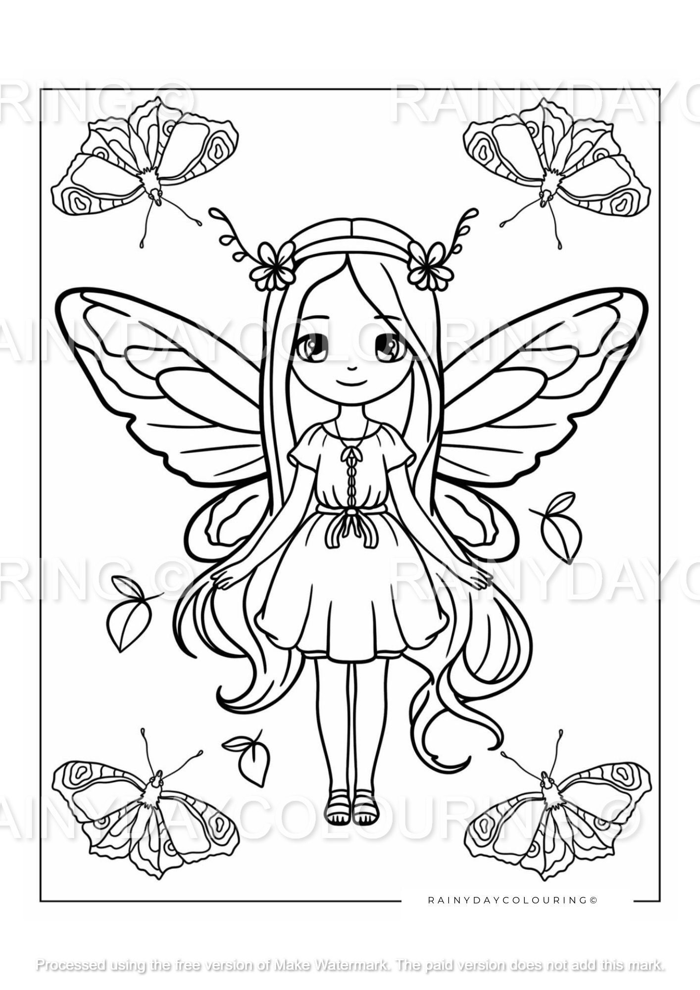 Set Of 30 Fairy Coloring Pages For Girls Instant Download Digital Art