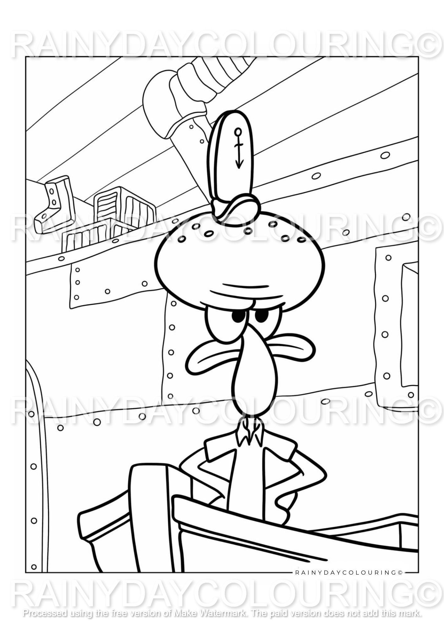 20 Squidward Printable Coloring Pages, Instant Download, Spongebob ...