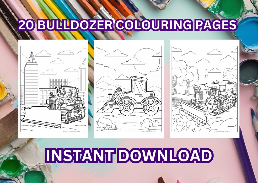 20 Bulldozer Coloring Pages, Construction Vehicle Coloring Sheets, Kids ...