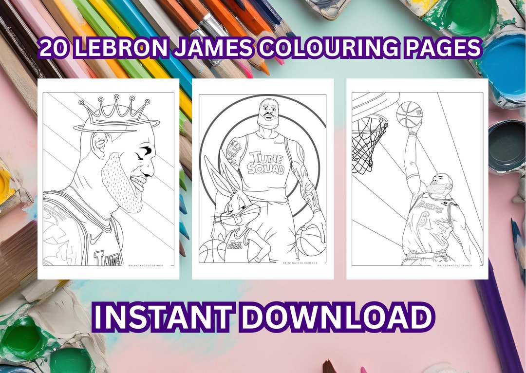 20 Lebron James Coloring Pages, NBA Basketball Player Activity Sheets ...