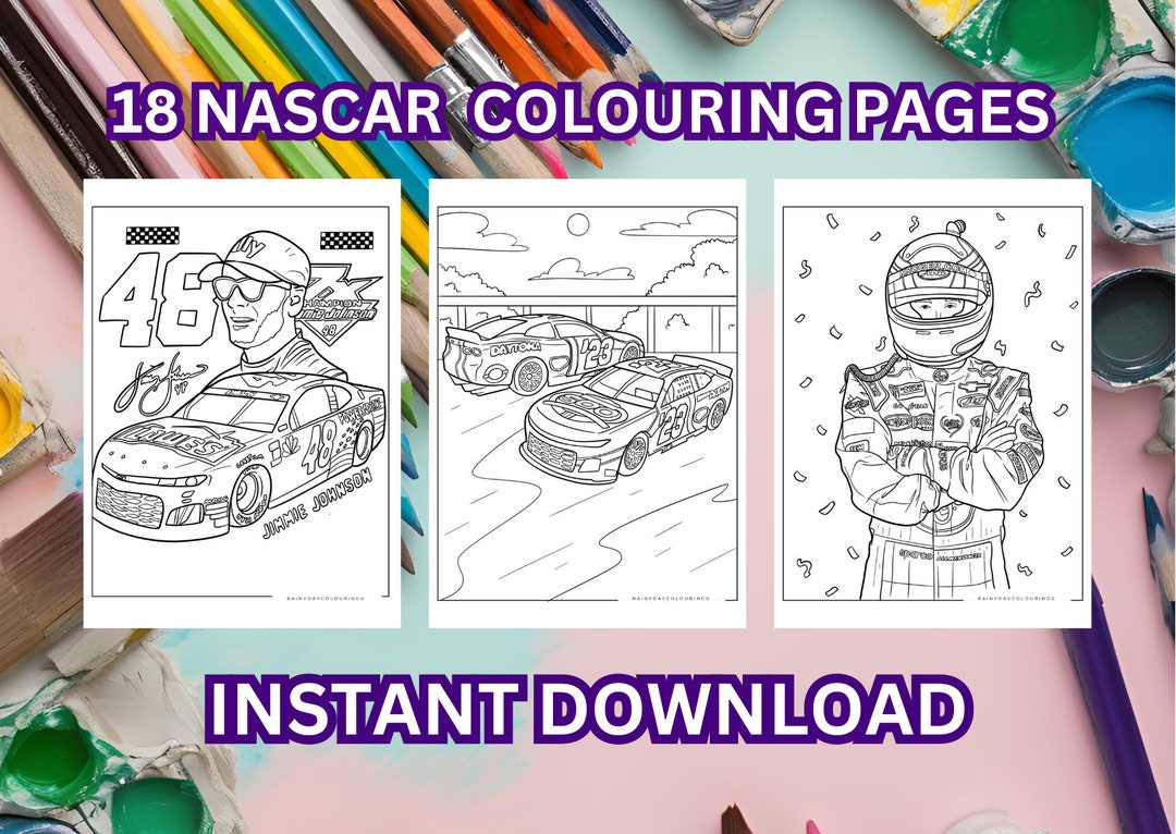 18 Nascar Coloring Pages, Race Car Drawings, Kids Coloring Activity ...