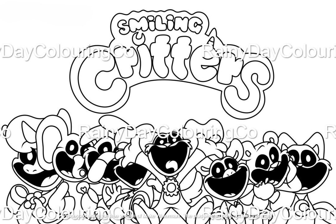 Smiling Critters Colouring Pages for Kids and Teens, 20 Adult Printable ...