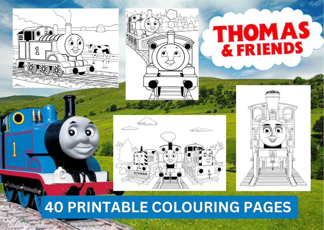 Thomas and Friends Colouring Pages for Kids and Teens, 40 Adult ...