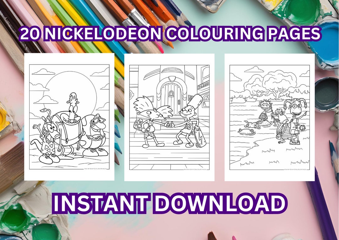 Nickelodeon 90's Coloring Pages Digital Download, Cartoon Coloring ...