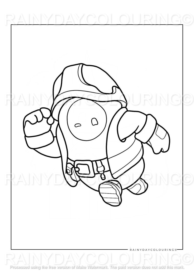 Falling Guy Gaming Coloring Pages, Digital Coloring Sheets, Boys ...