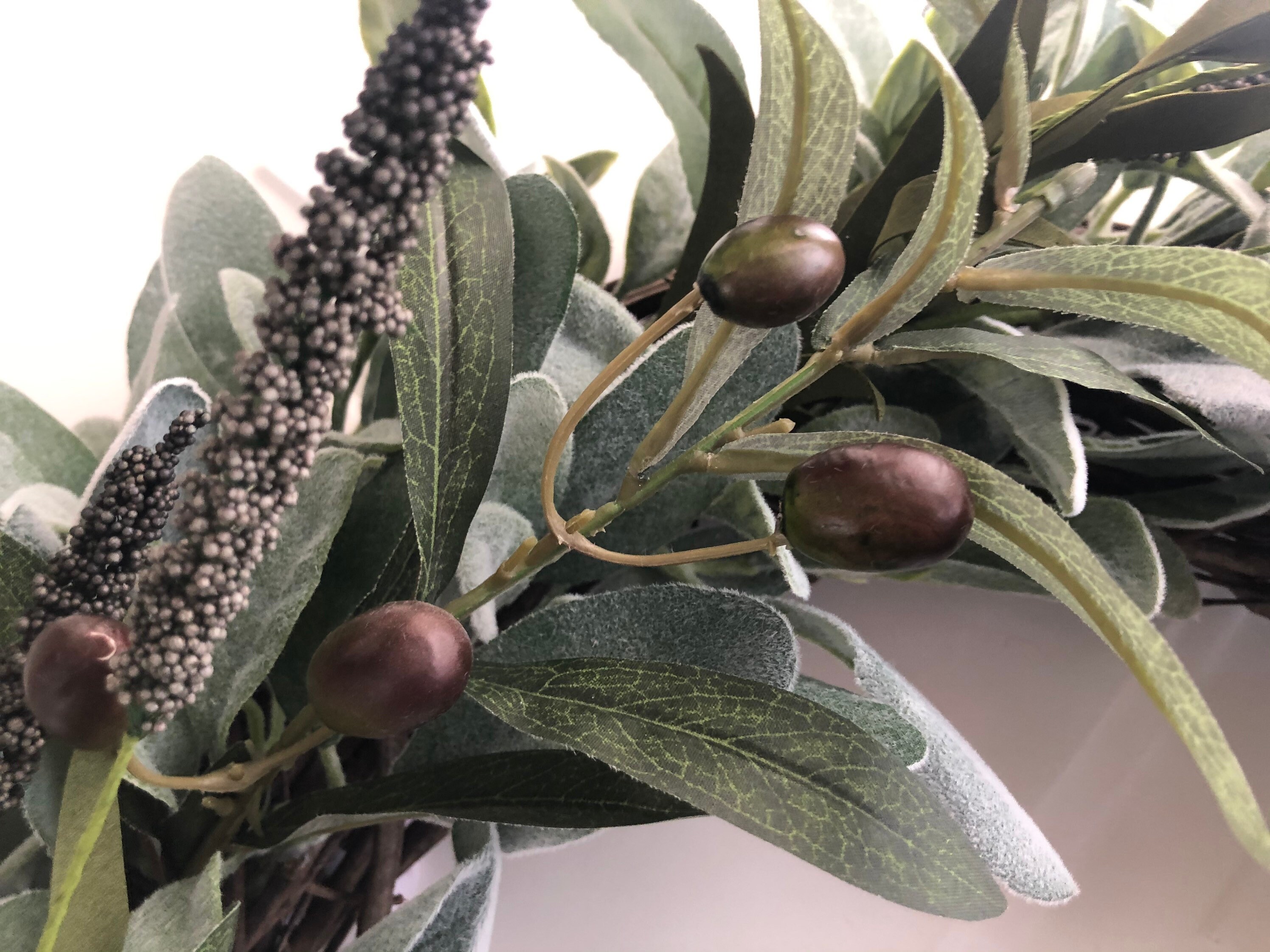 Lambs Ear Olive Branch Wreath Farmhouse Olive Branch Wreath | Etsy