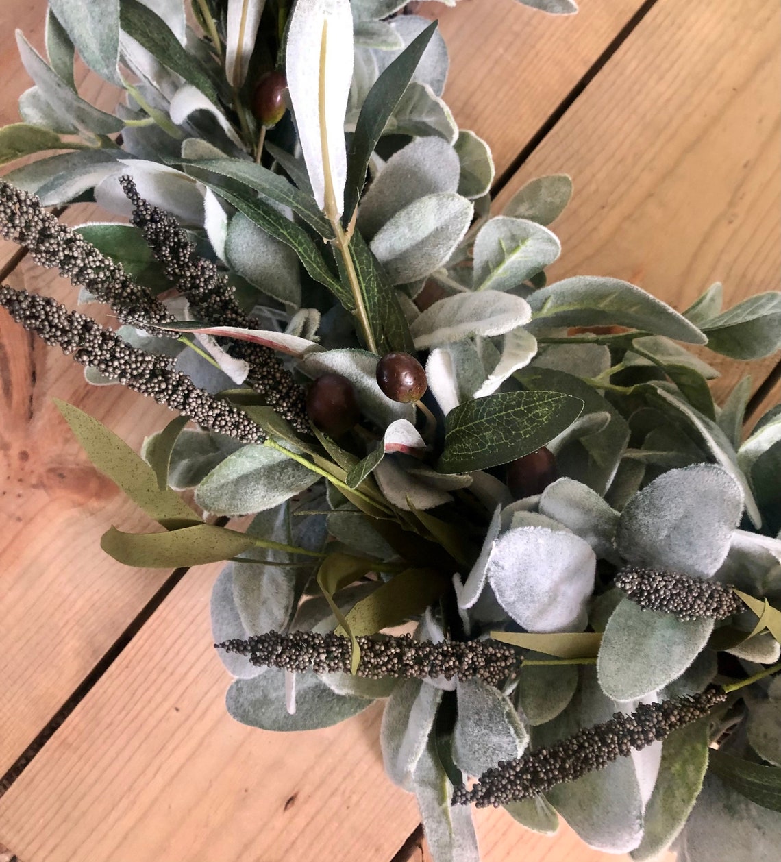 Lambs Ear Olive Branch Wreath Farmhouse Olive Branch Wreath | Etsy