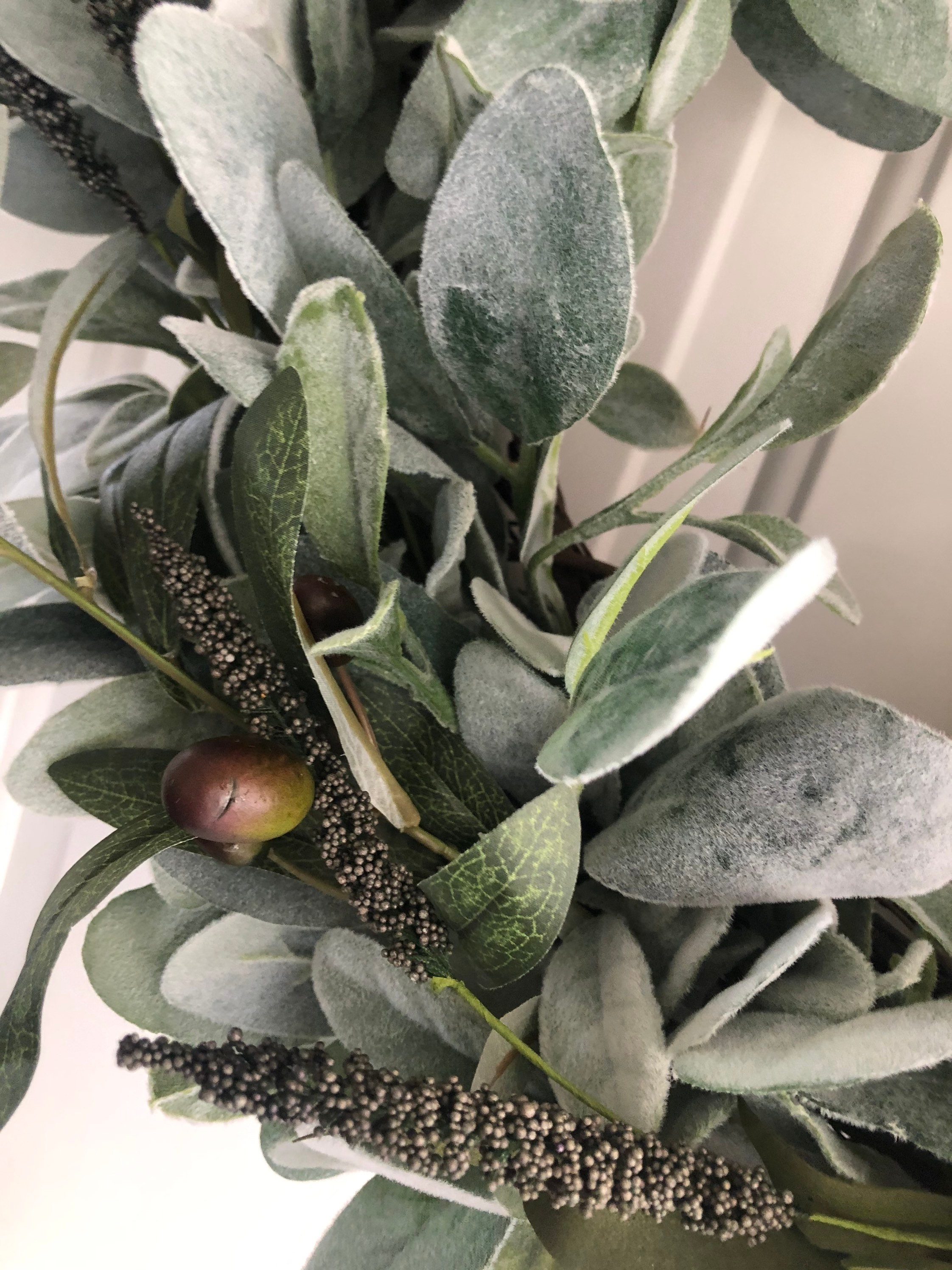 Lambs Ear Olive Branch Wreath Farmhouse Olive Branch Wreath | Etsy