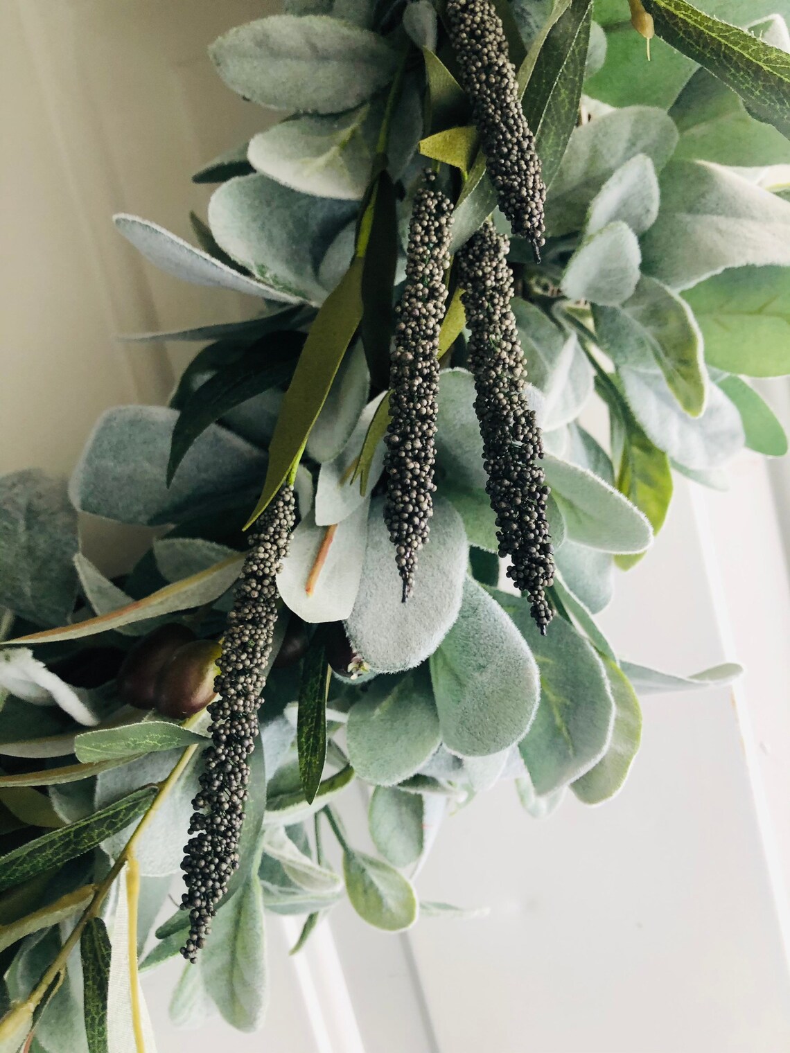 Lambs Ear Olive Branch Wreath Farmhouse Olive Branch Wreath | Etsy