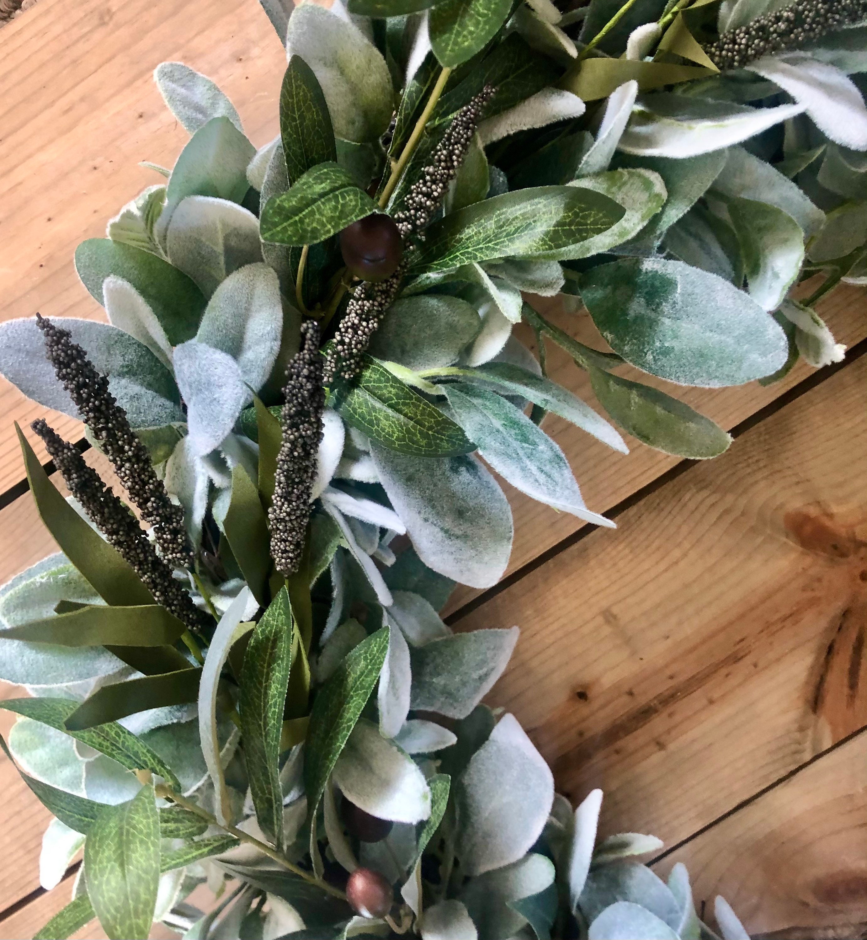 Lambs Ear Olive Branch Wreath Farmhouse Olive Branch Wreath | Etsy