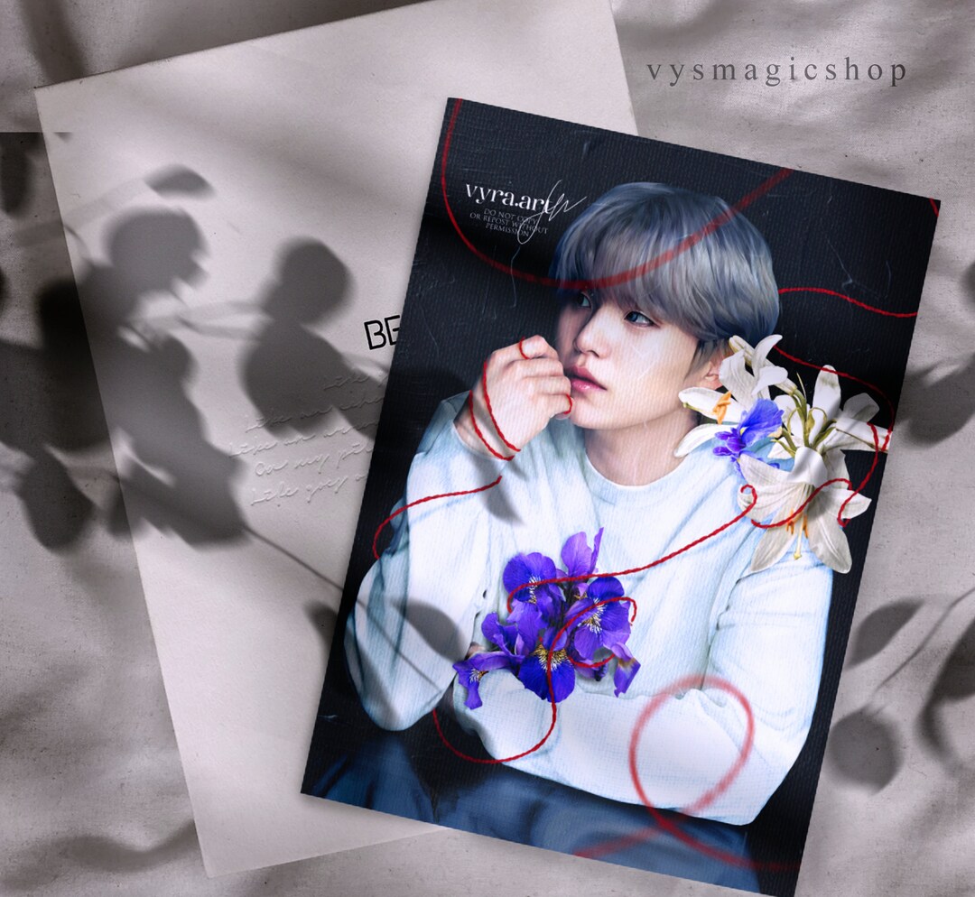 BTS Suga Photo Drawing Art Print 방탄소년단 Fanart Kpop Min - Etsy