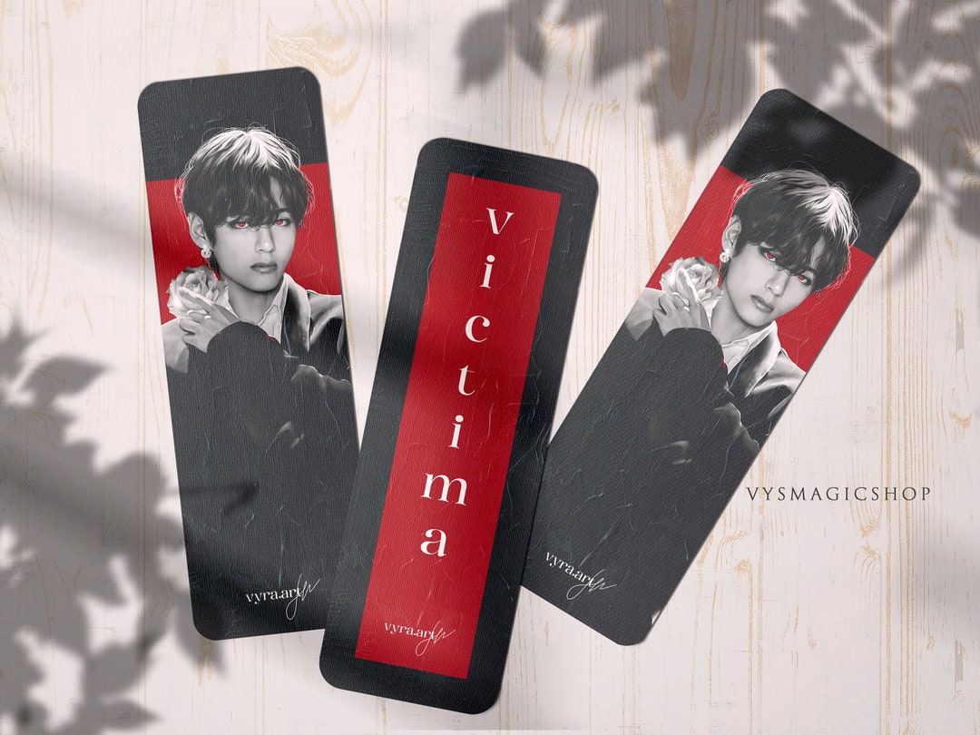 BTS BOOKMARK V Drawing Handmade Paper Bookmark Books Kim - Etsy