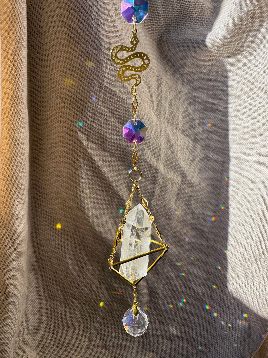 Window Suncatcher/snake Suncatchers/hanging Crystal Prism/ Crystal ...