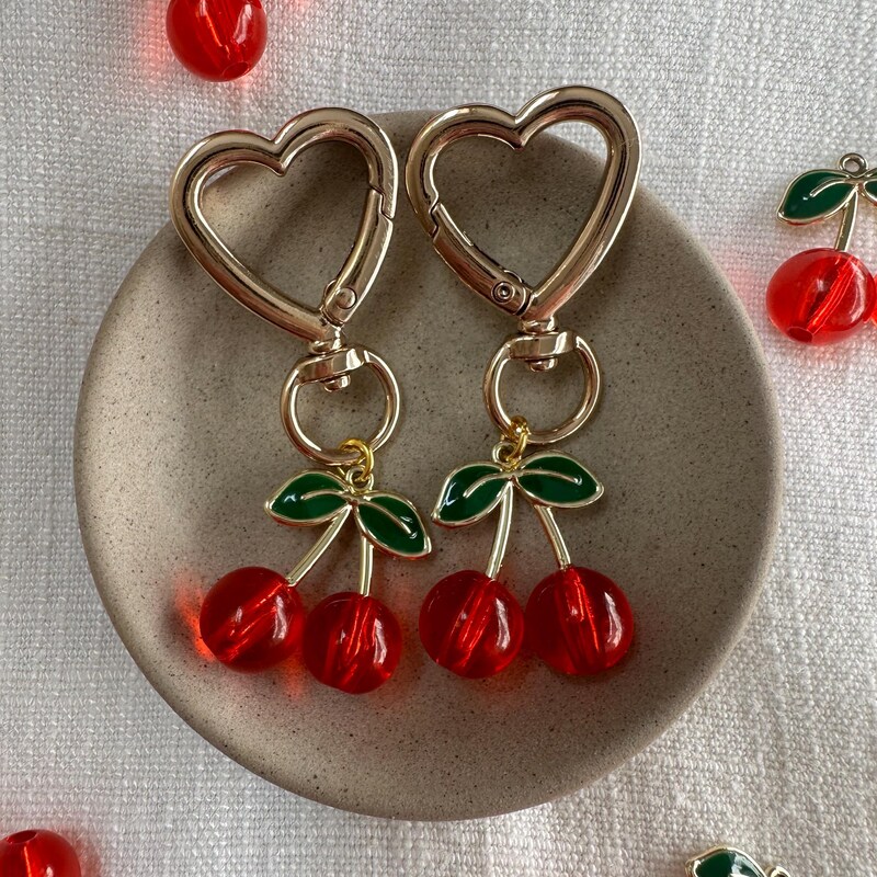 Cherry Keychain Charms - Etsy