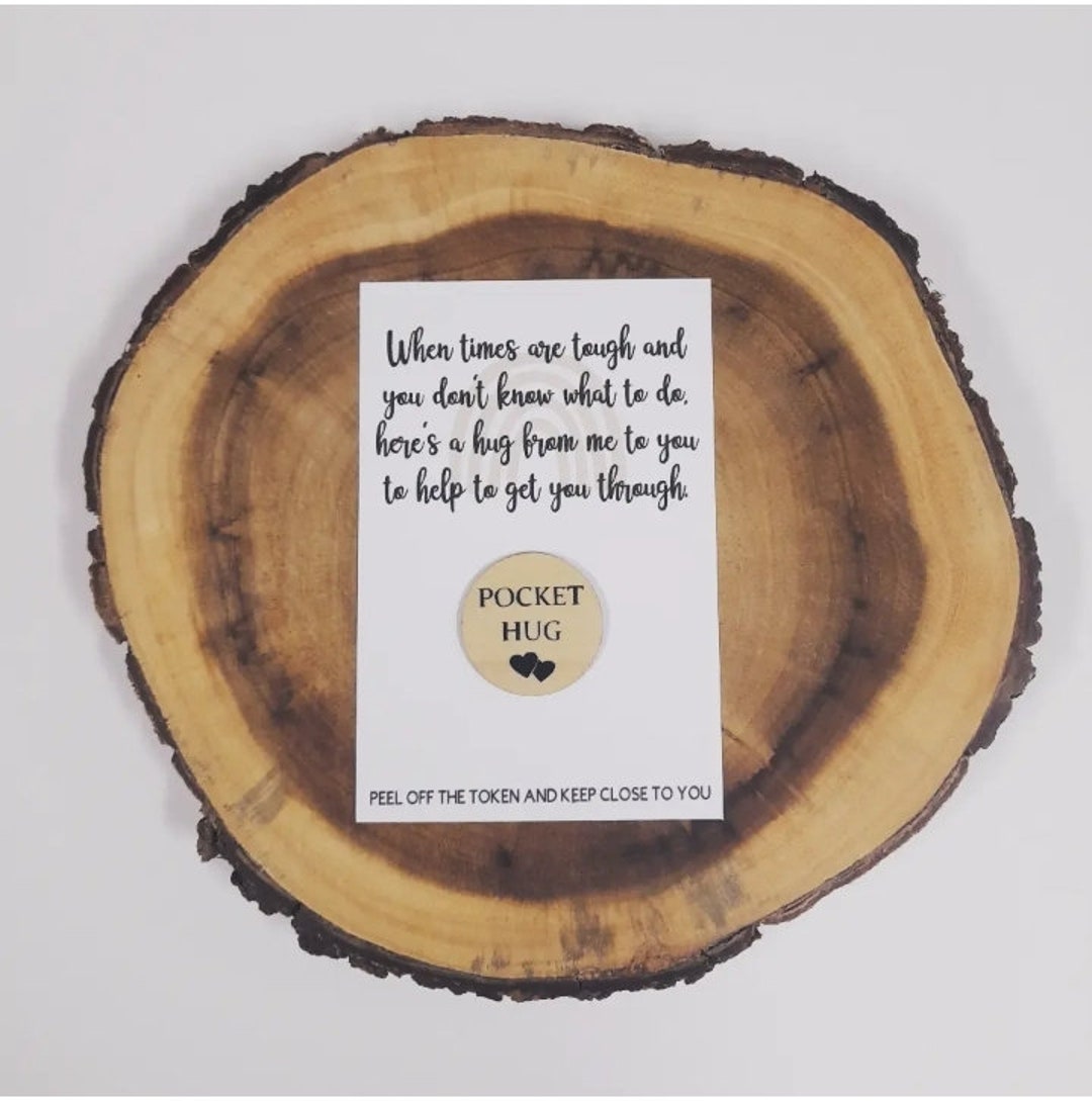 Pocket Hug Token, Wooden Hug Token, Miss You Hug, Hug Gift, Thinking of ...