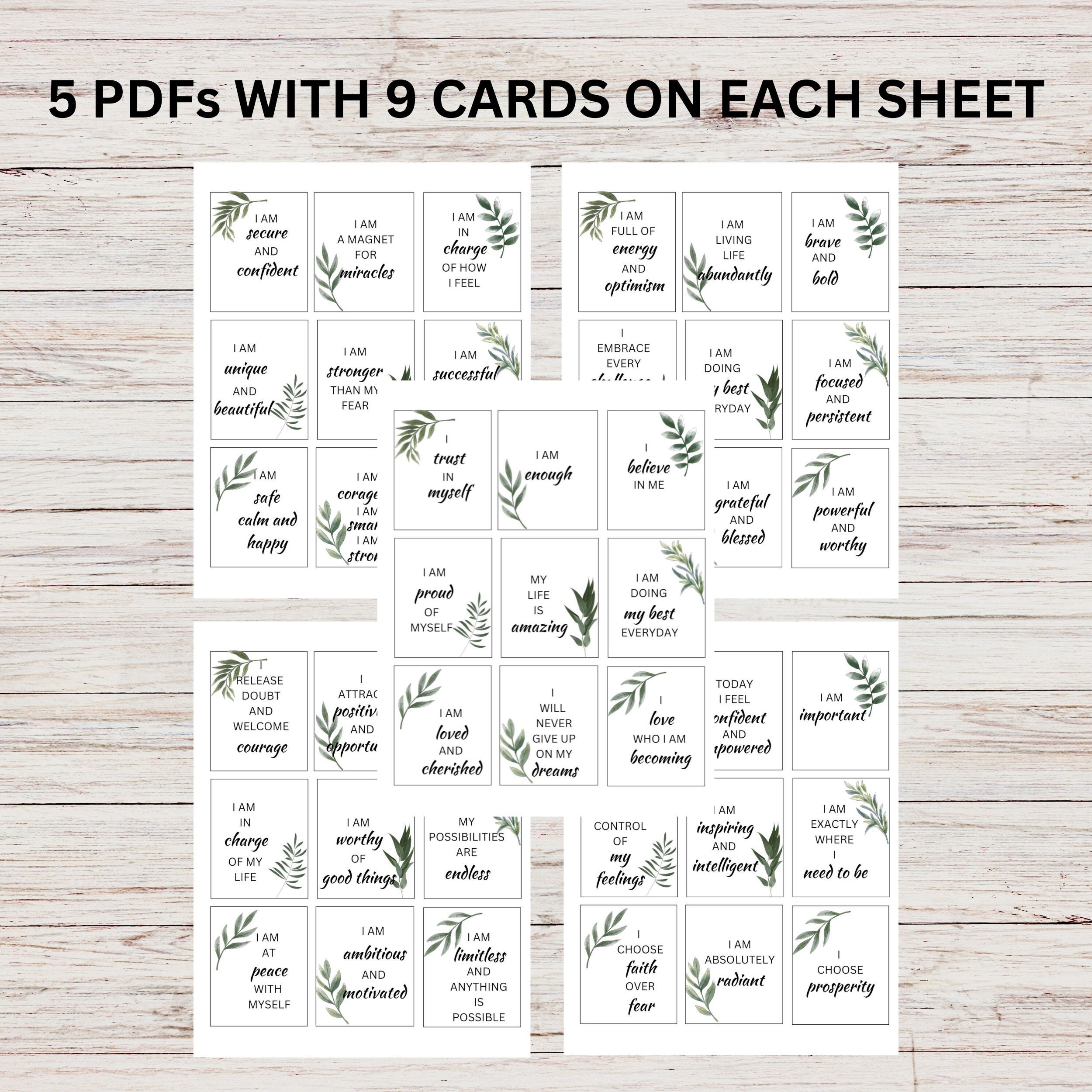 Positive Affirmation Cards, Self Love Positive Affirmation Cards ...