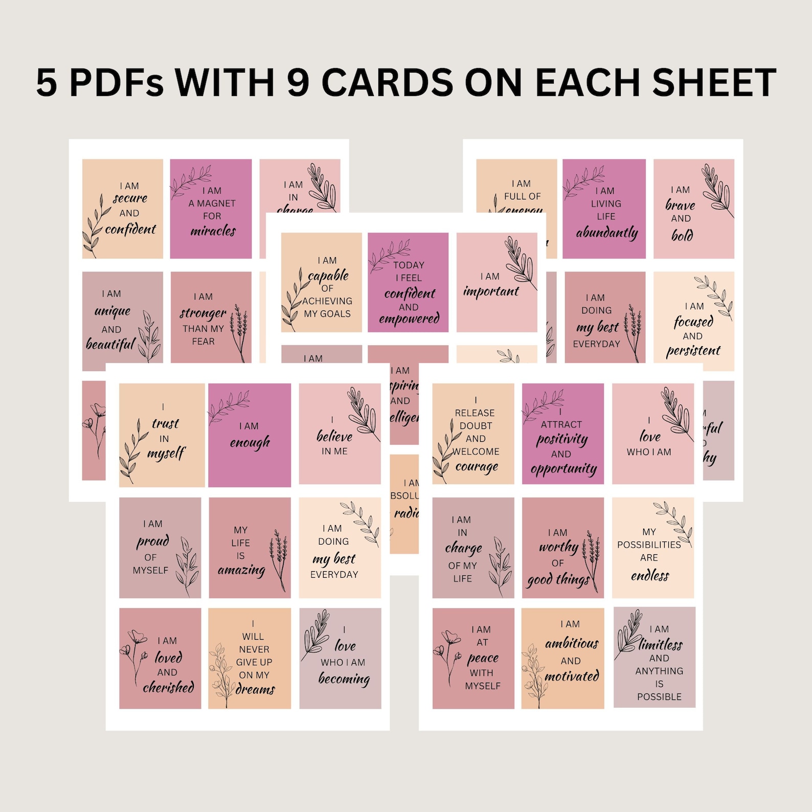 Positive Affirmation Cards Self Love Positive Affirmation - Etsy