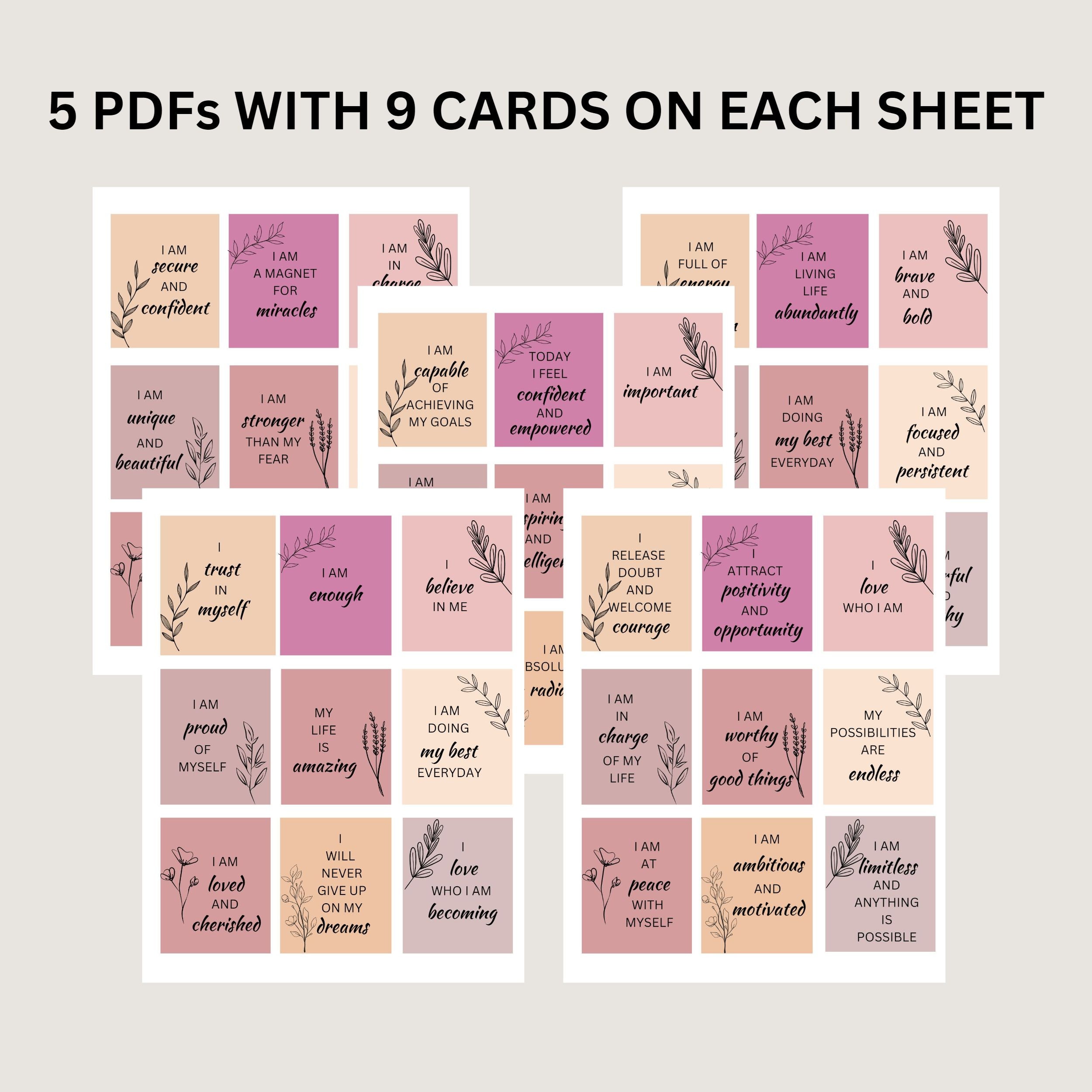 Positive Affirmation Cards Self Love Positive Affirmation - Etsy