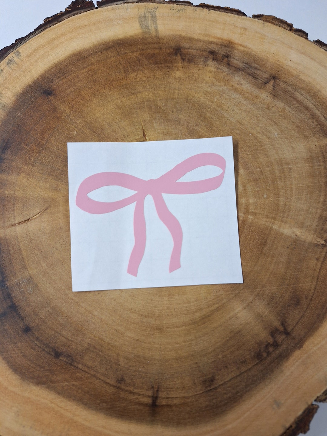 Coquette Pink Bow Vinyl Decal, Cute Pink Bow Mirror Decal, Pink Bow ...
