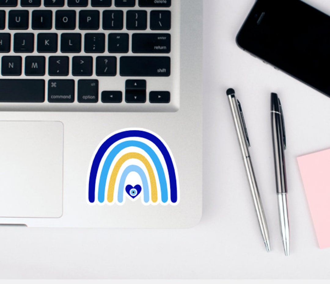 Evil Eye Rainbow Waterproof Sticker, Good Luck Sticker, Evil Eye Laptop ...