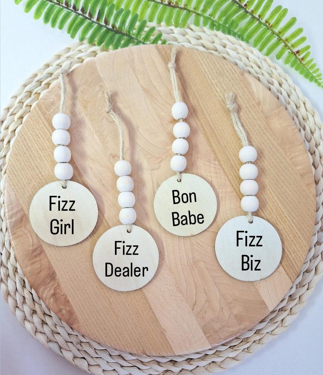 Fizz Dealer Fizz Girl Fizz Biz Bon Babe Wood Car Bag Charm, Arbonne ...