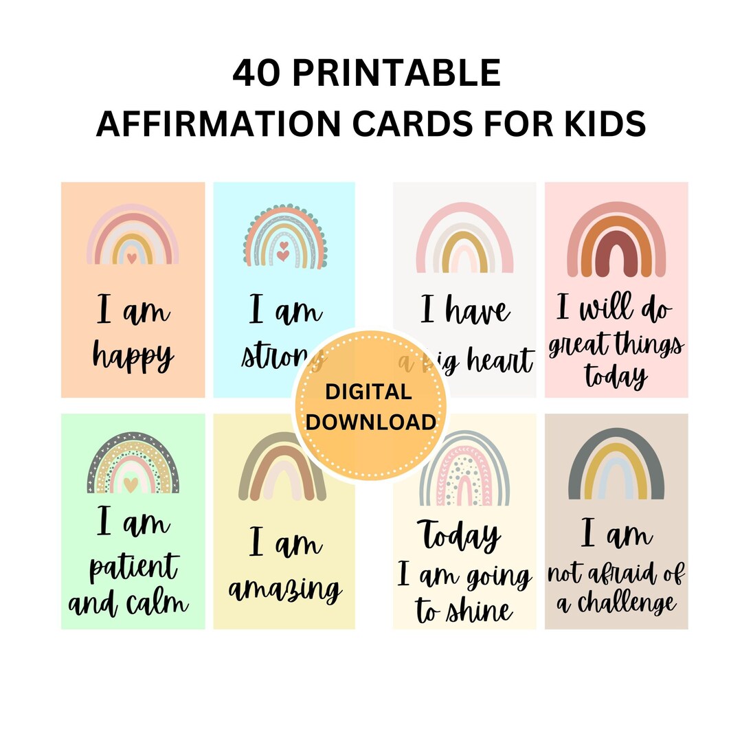 Kids Affirmations Cards Affirmations for Kids Daily Affirmations Kids ...