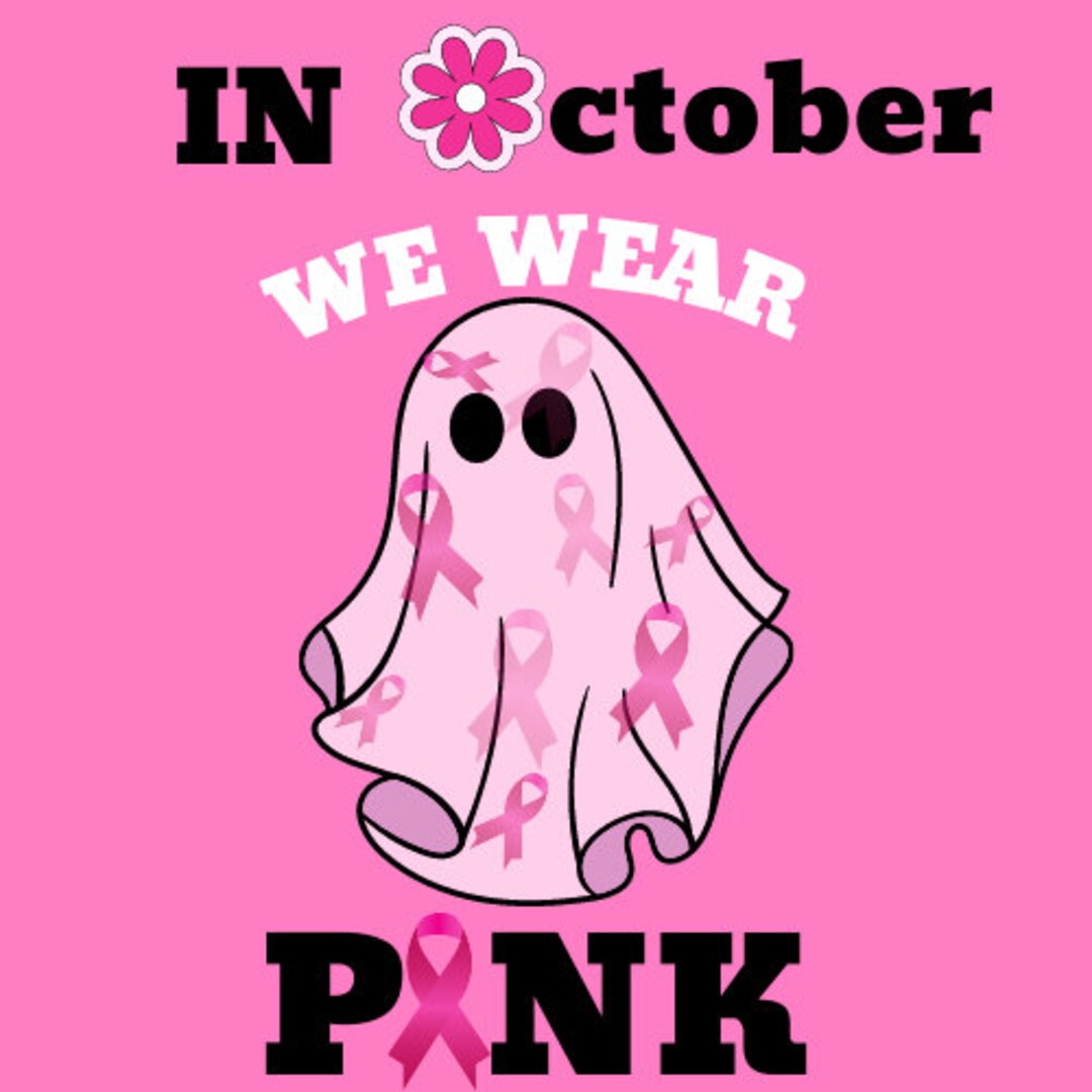October Ghost Svg, Breast Cancer Awareness Svg, October SVG, Halloween ...