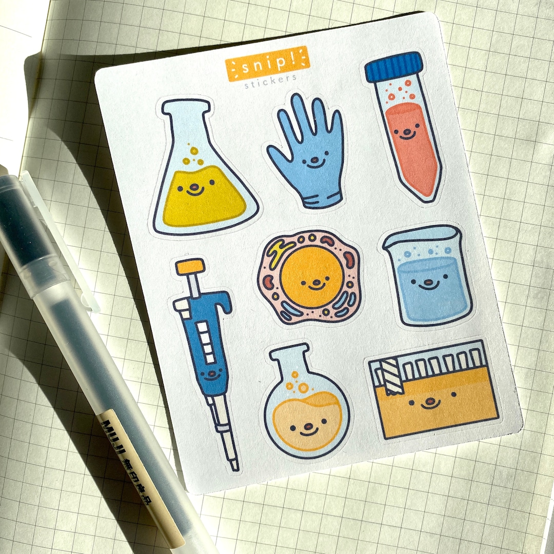 Science Lab Sticker Sheet Paper Stickers for Journal - Etsy