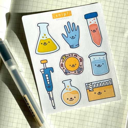 Science Lab Sticker Sheet Paper Stickers for Journal | Etsy